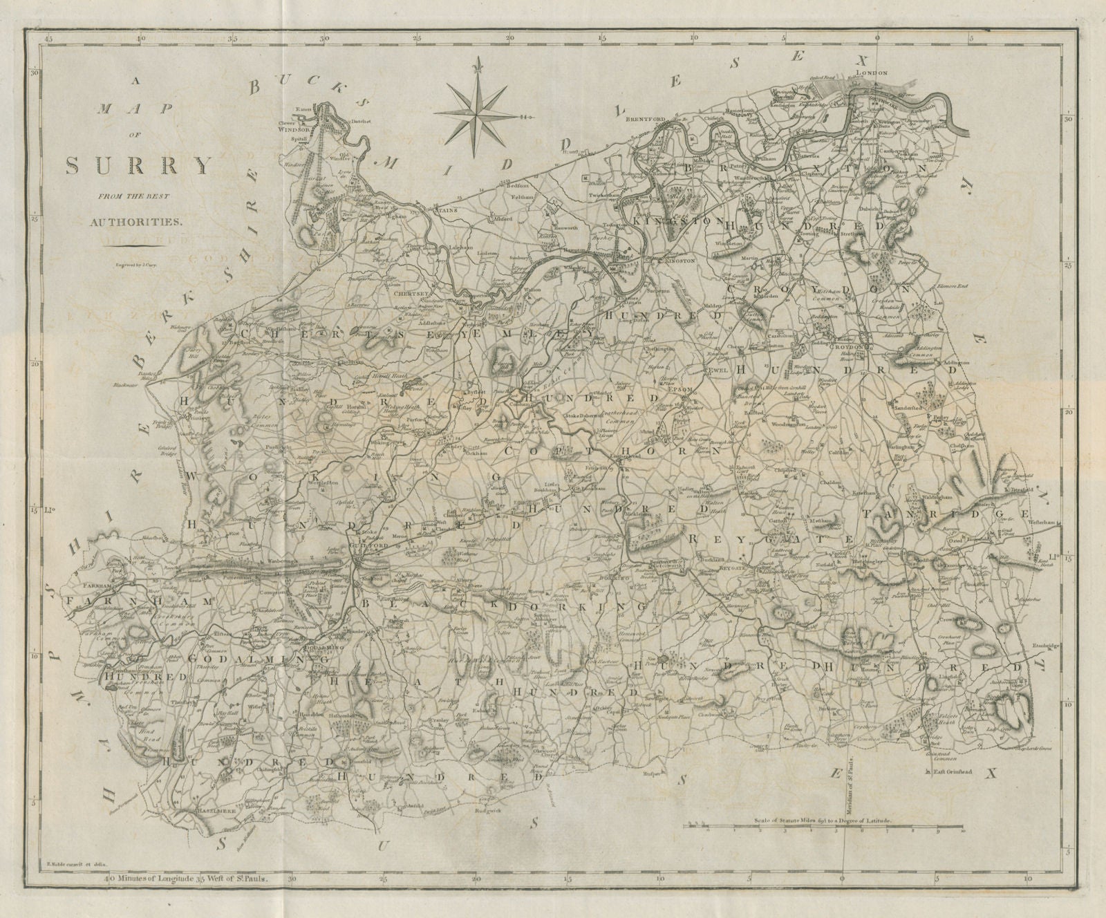 "A map of Surry from the best authorities". Surrey county map. CARY ...