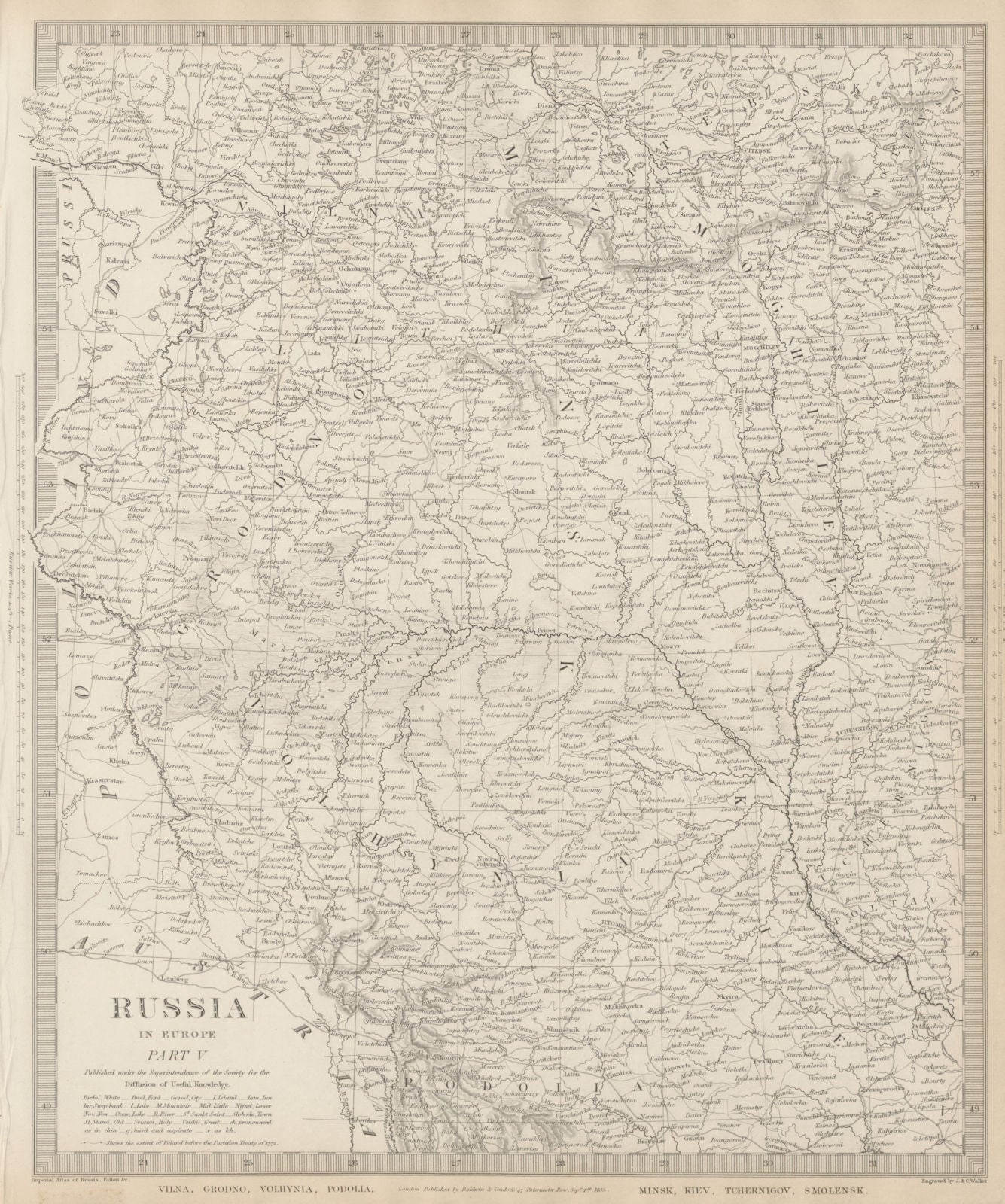 EASTERN EUROPE.Vilna Grodno Volhynia Podoiva Minsk Kiev Smolensk SDUK ...