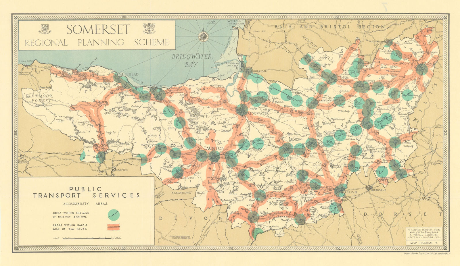 Somerset regional plan public transport stations & bus routes. THOMPSON ...