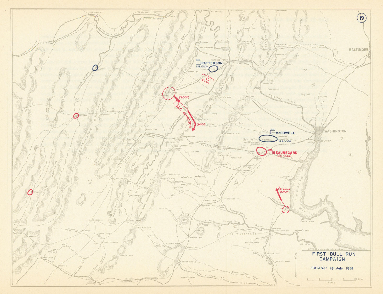 American Civil War. First Battle of Bull Run. 18 July 1861. Virginia ...