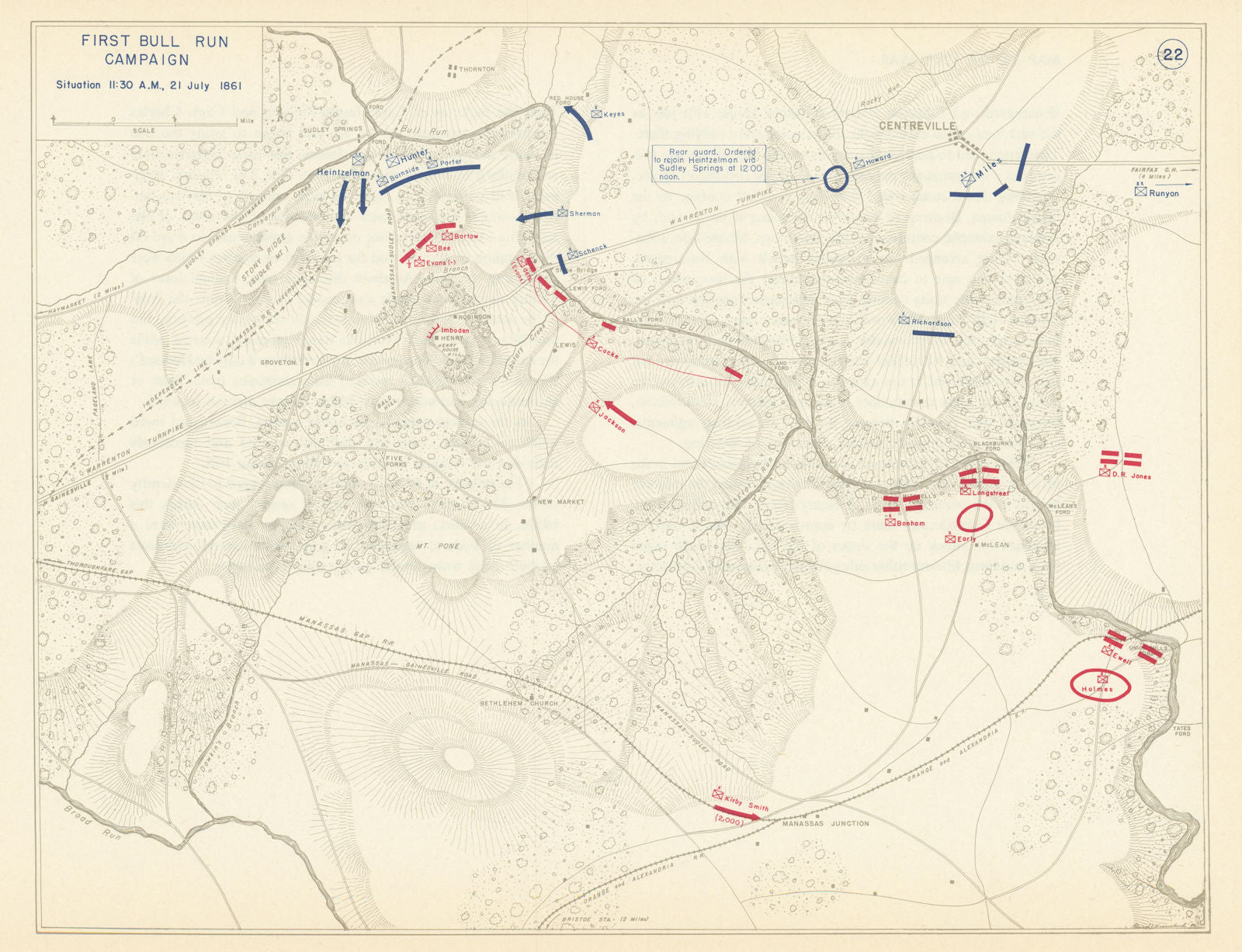 American Civil War. First Battle of Bull Run 11am 21 July 1861 Virginia ...