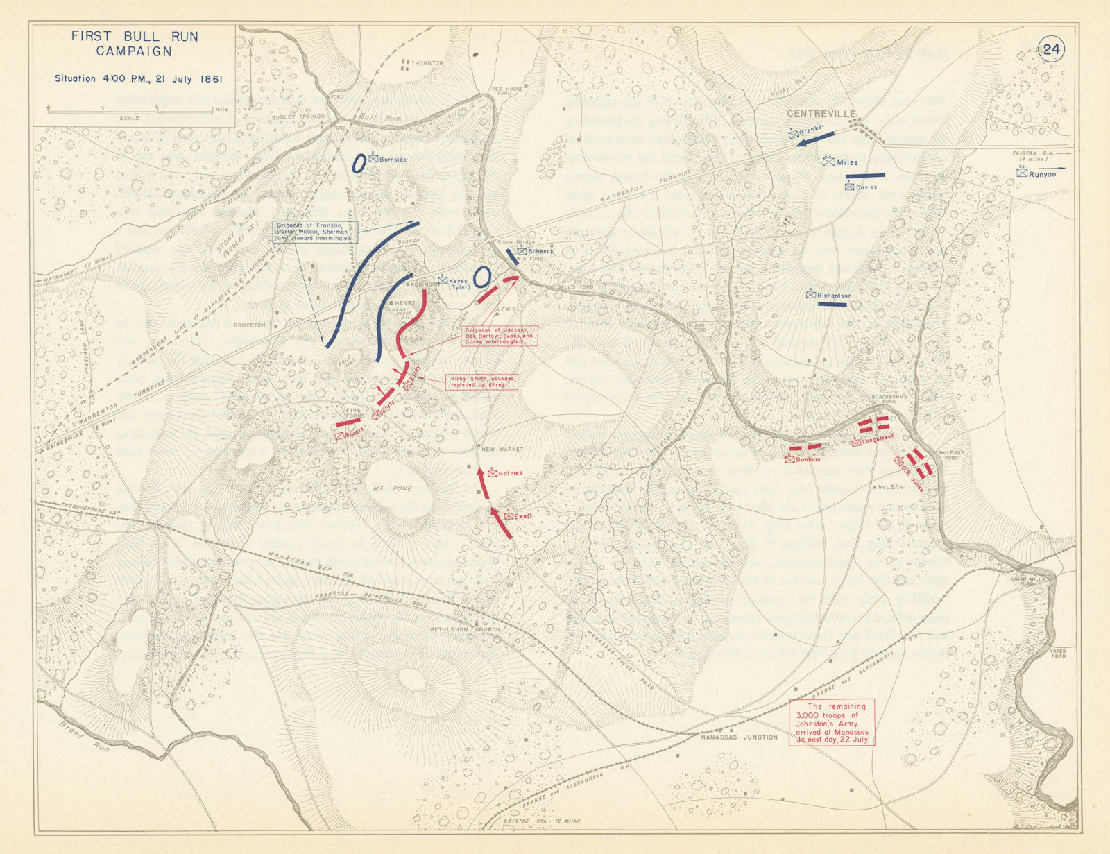American Civil War. First Battle of Bull Run 4pm 21 July 1861. Virginia ...