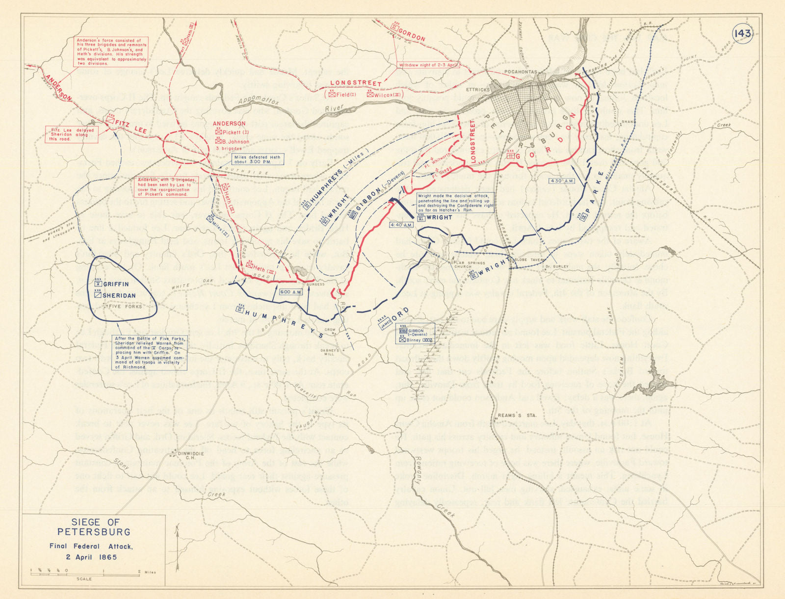 American Civil War. 2 April 1865. Third Battle of Petersburg 1959 old ...