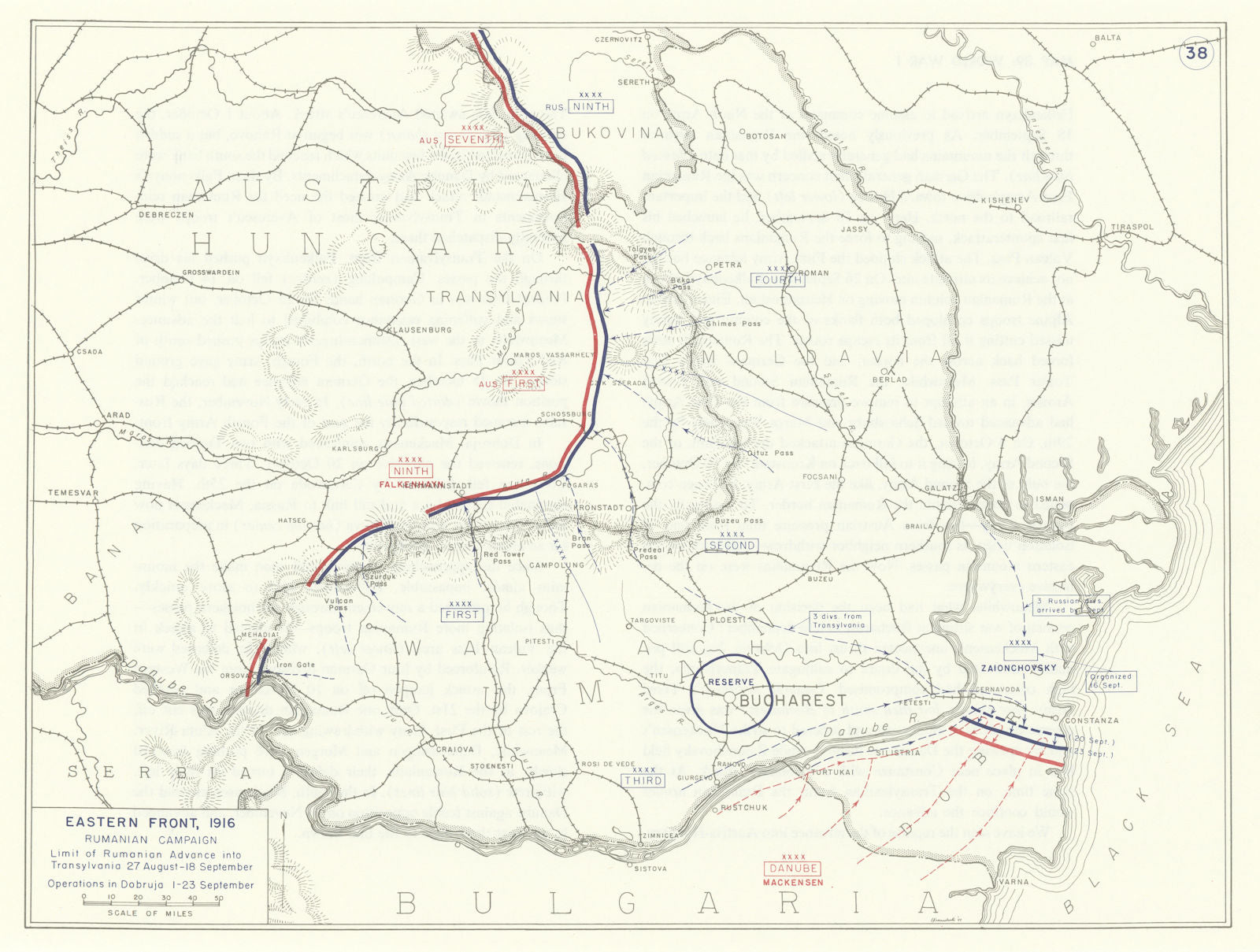 World War 1. Eastern Front Aug-Sept 1916. Romania. Transylvania Dobruja ...