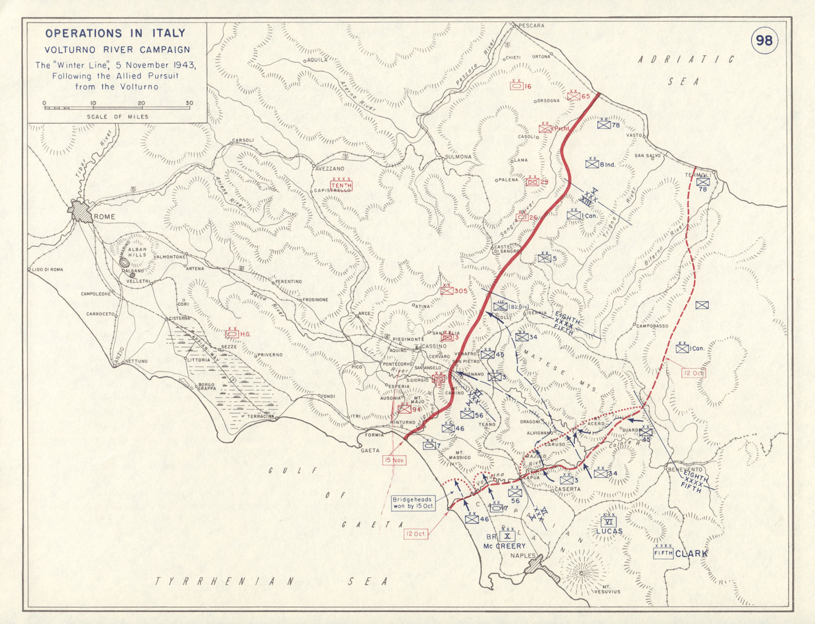 World War 2 Italy. Volturno River Campaign. 5 November 1943 Winter Line ...
