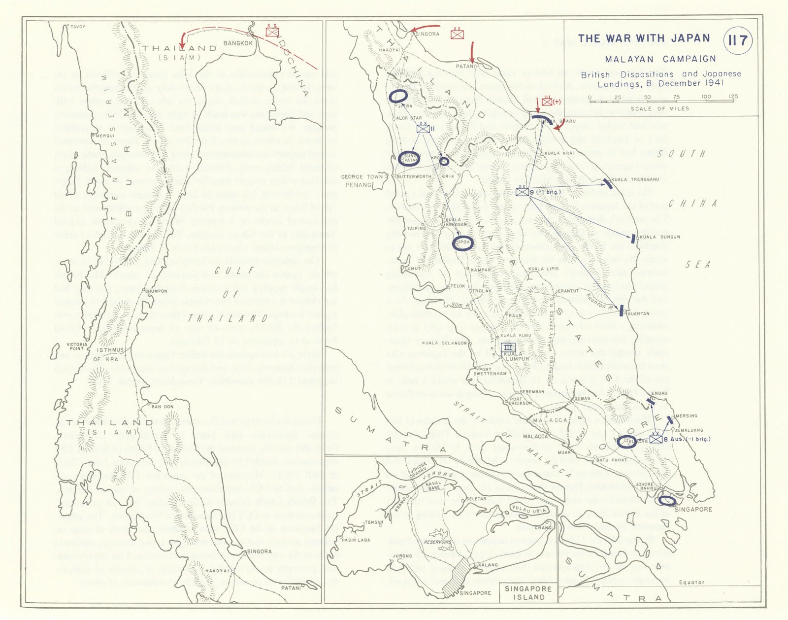World War 2. Malayan Campaign. 8 Dec 1941 Japanese Landings 1959 old ...