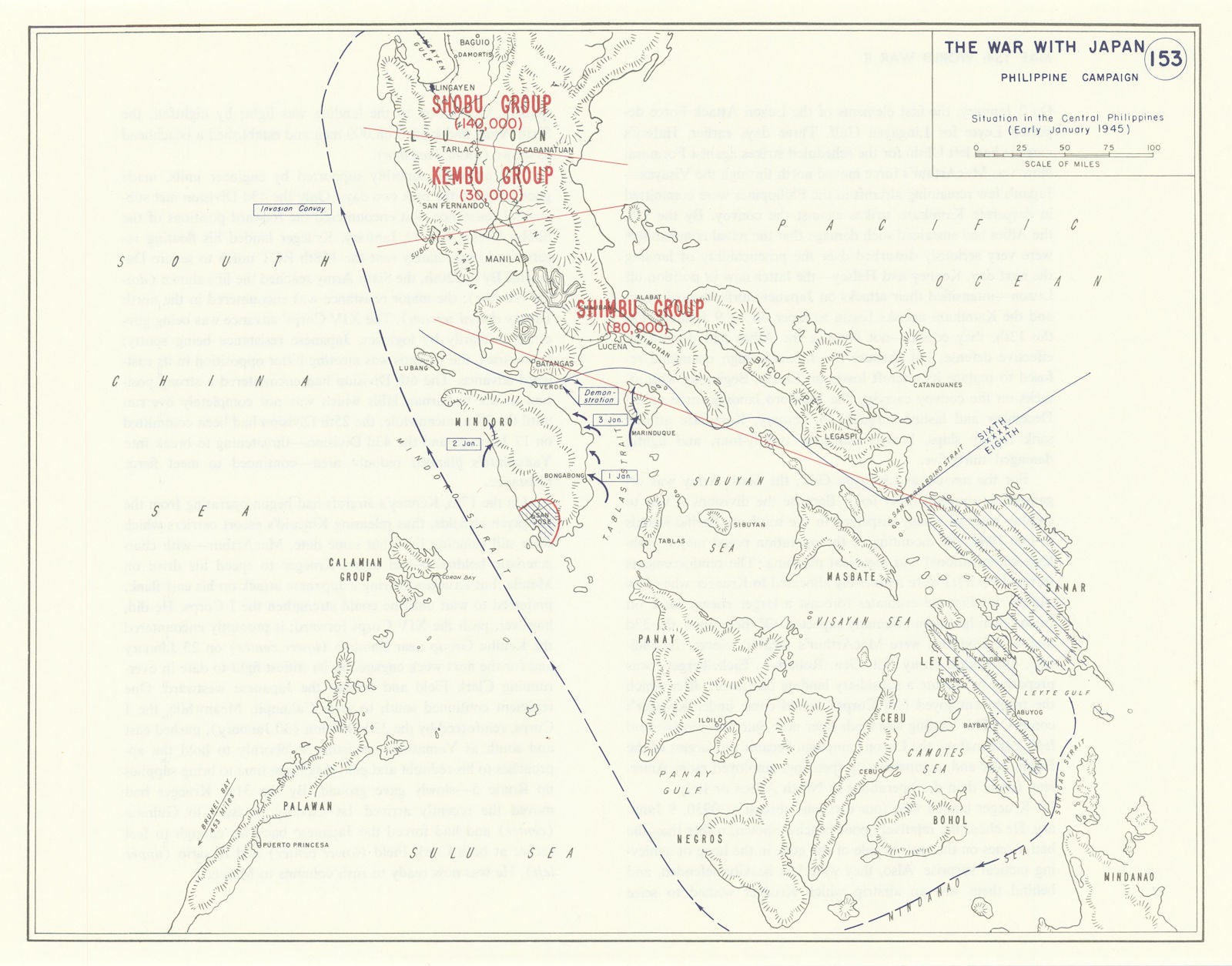 World War 2. Philippine Campaign. Early Jan 1945 Central Philippines ...