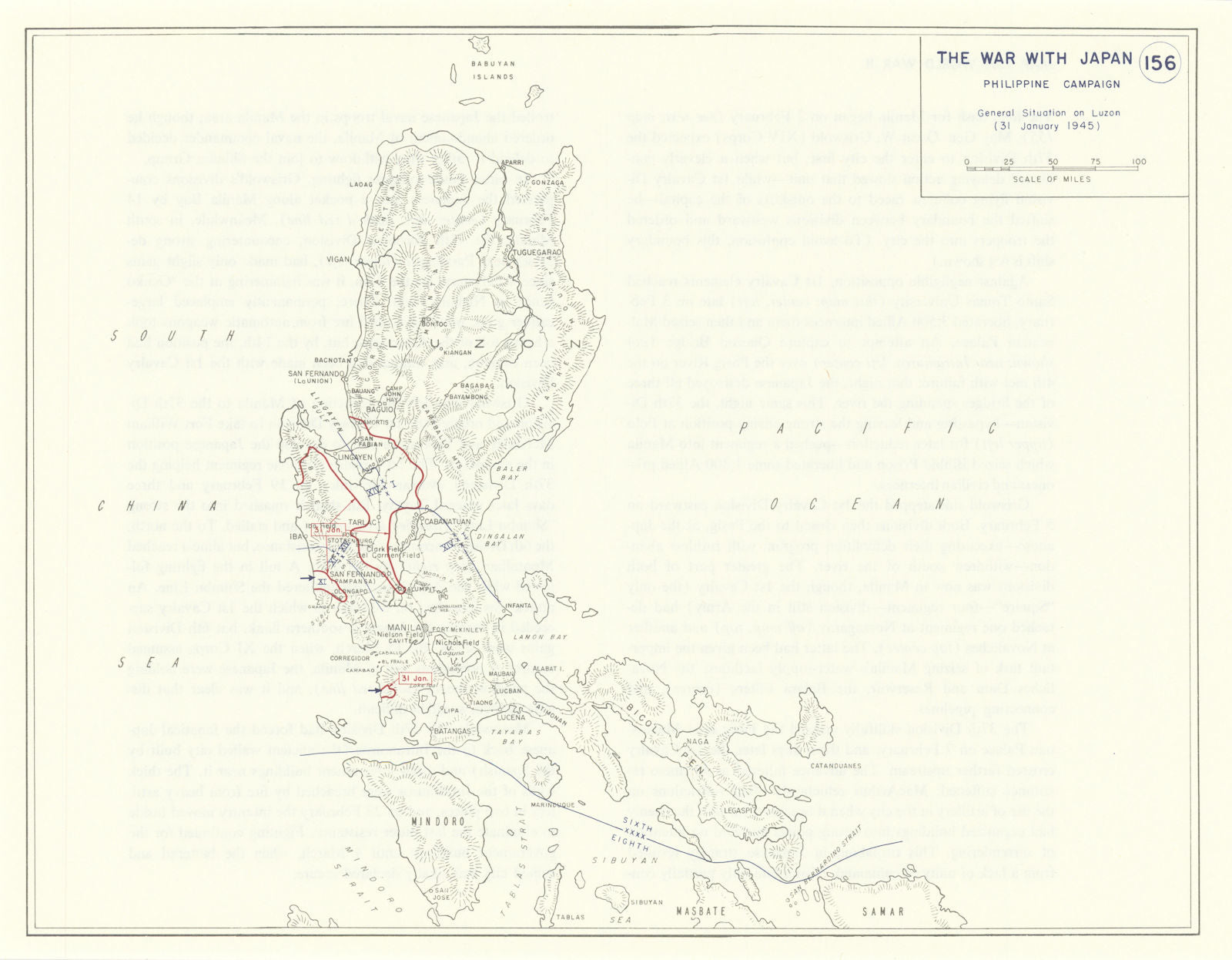 World War 2. Philippine Campaign. 31 January 1945 Luzon situation 1959 ...