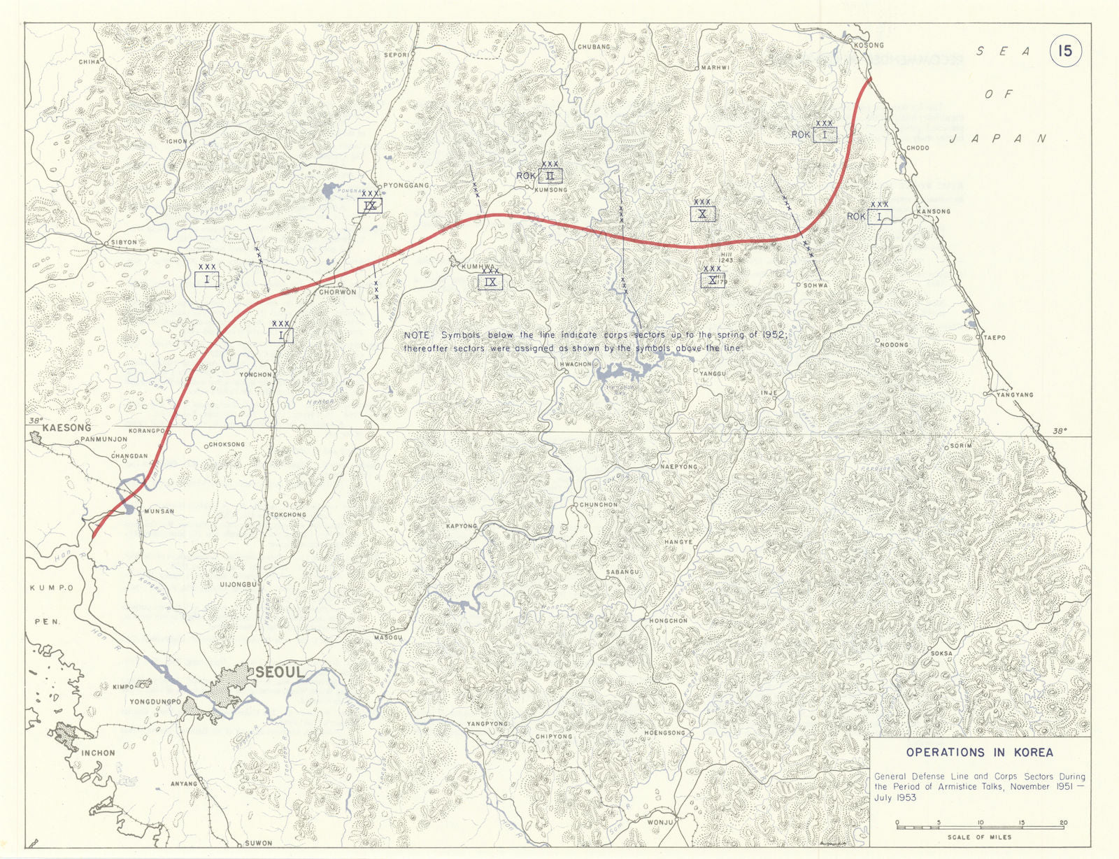 Korean War. General Defense Line. Nov 1951-July 1953 Armistice Talks ...