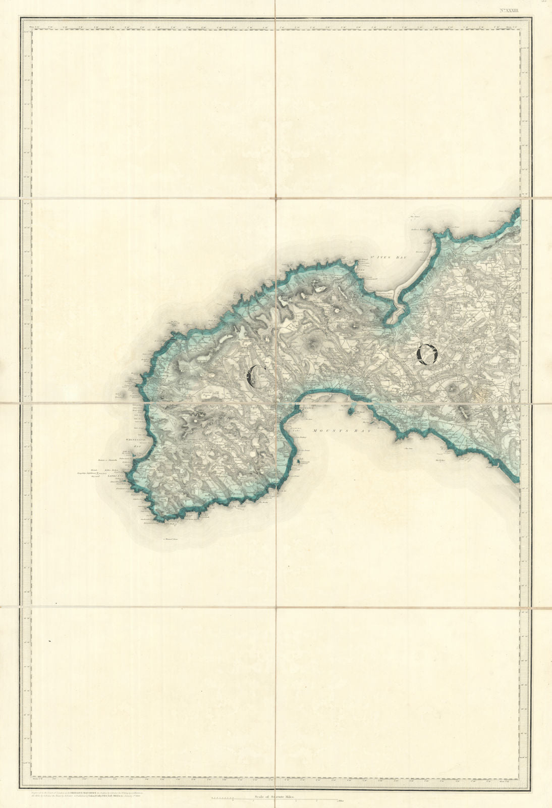 OS #33 Penwith. Penzance St. Ives Land's End Marazion Cornwall St. Just ...