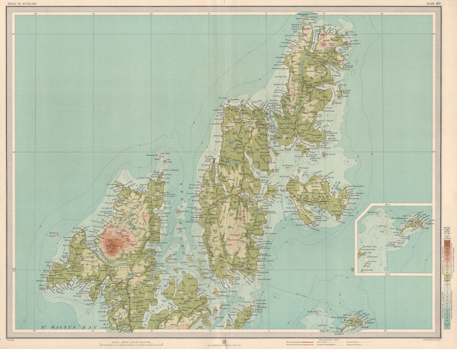 SHETLAND ISLANDS NORTH. Sullom Voe Yell Unst Out Skerries. LARGE 1912 ...