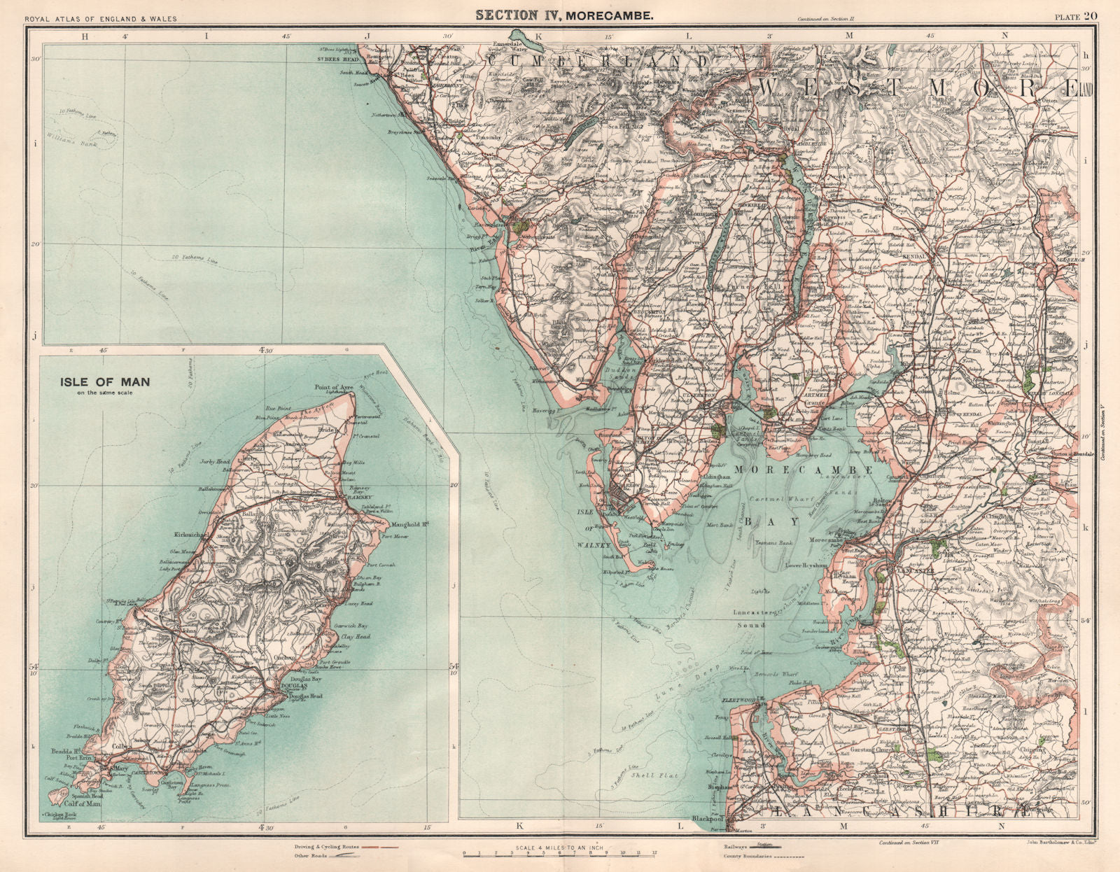 LAKE DISTRICT SOUTH & ISLE OF MAN. Morecambe Bay Blackpool Windermere ...