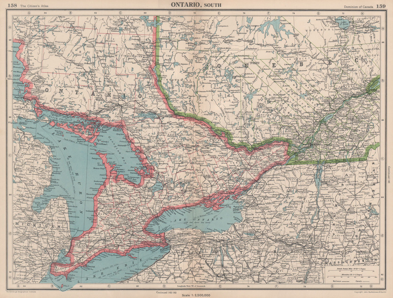 ONTARIO SOUTH. counties. Lake Ontario Huron Erie. Canada. BARTHOLOMEW ...