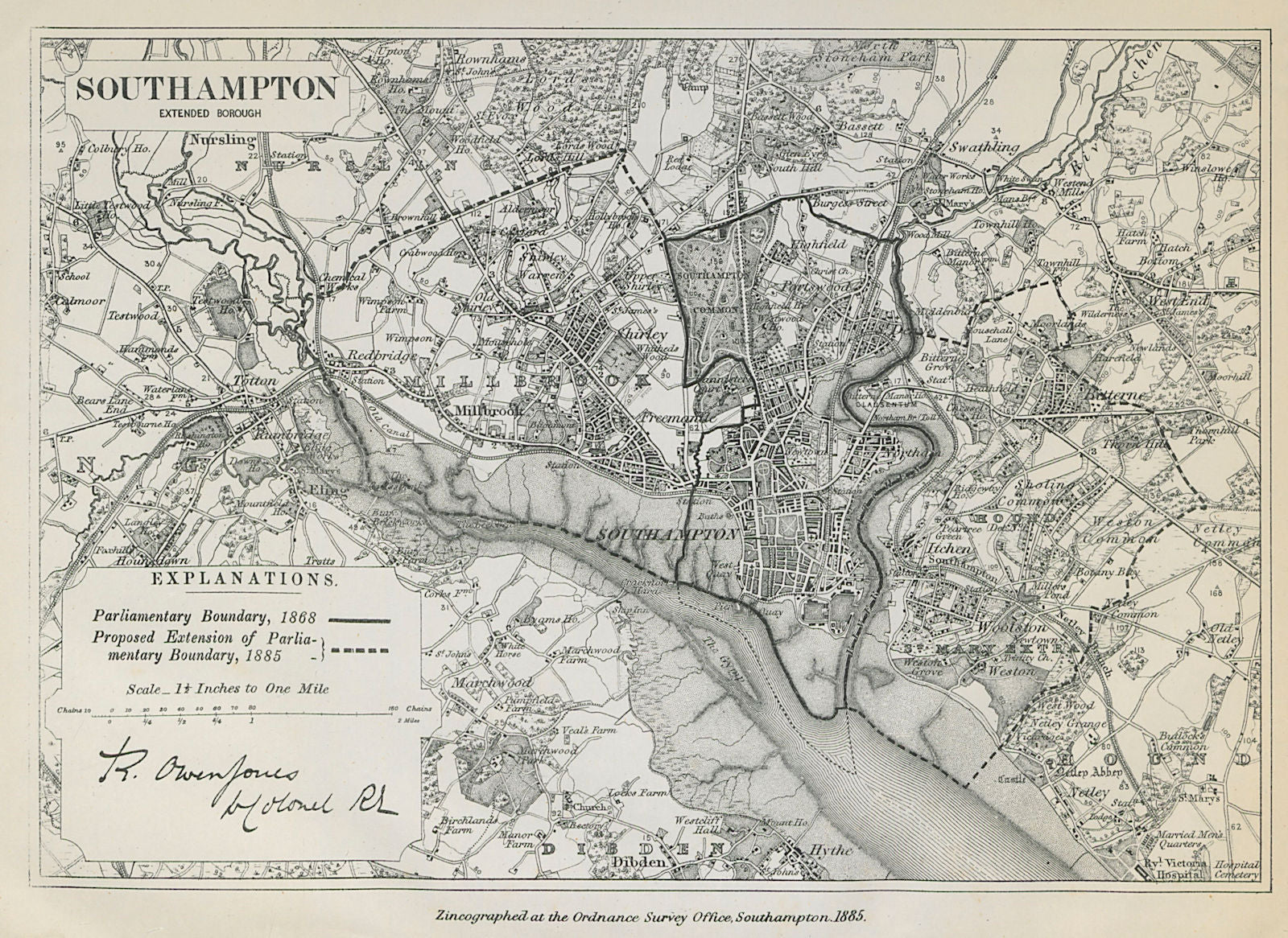 Southampton Parliamentary Borough. Millbrook. BOUNDARY COMMISSION 1885 ...