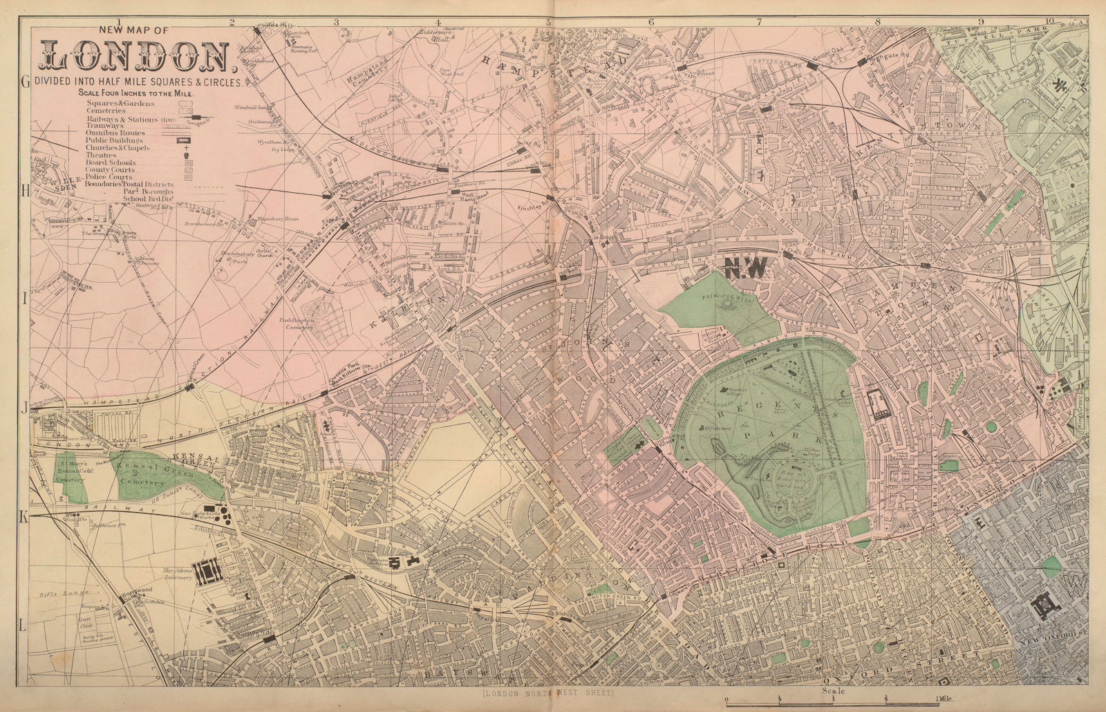 LONDON North West St John's Wood Marylebone Camden town city plan BACON ...
