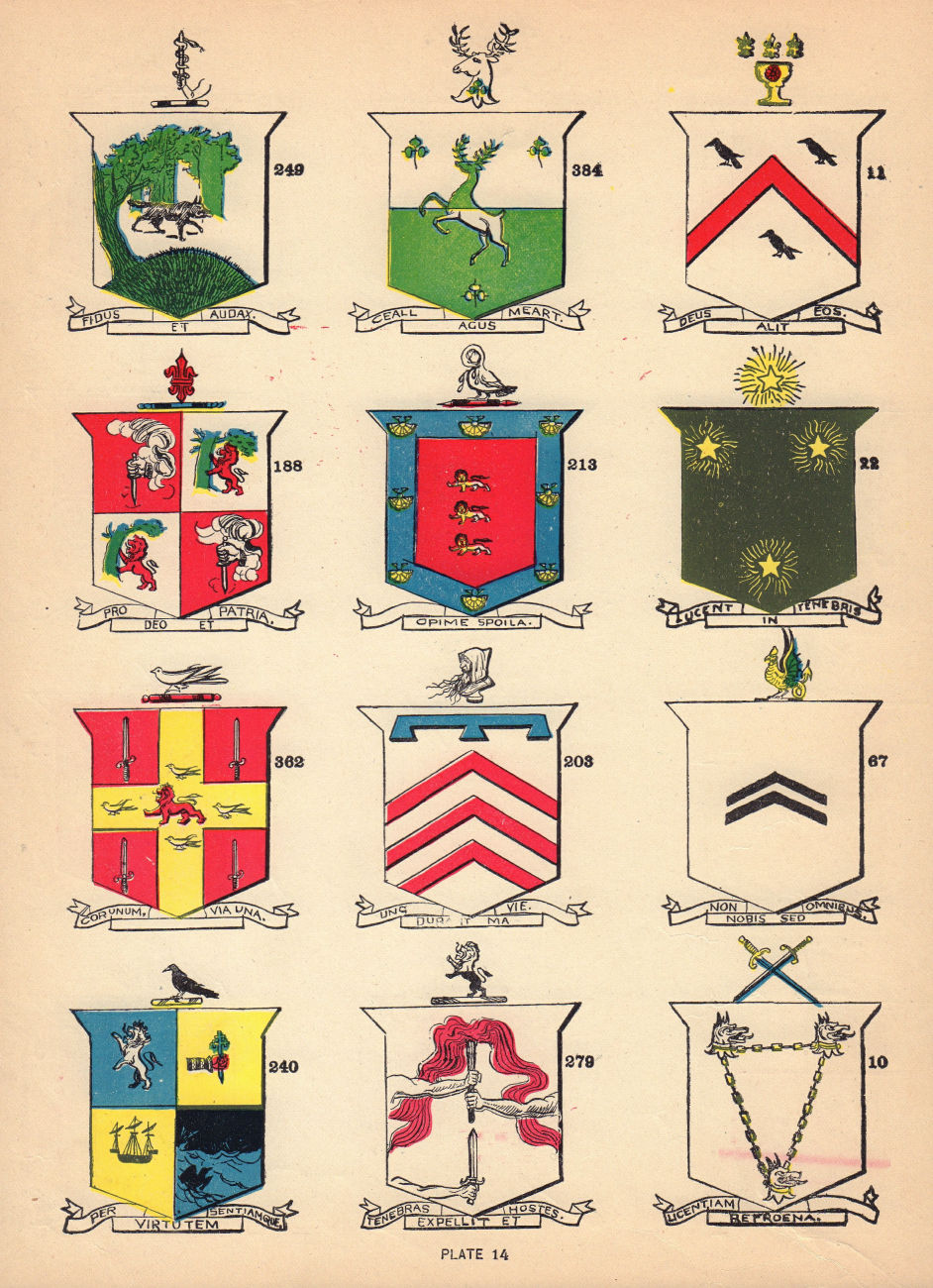 Irish arms Moran Ashe Riordan O'Meara O'Callaghan Smith Nolan O'Connell ...