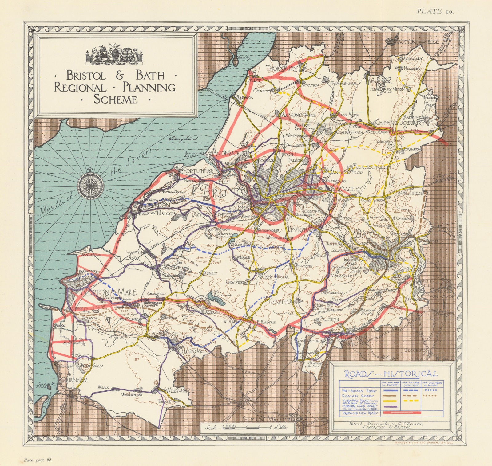 Historical Roads Roman Turnpike. Bristol & Bath Region Plan ABERCROMBIE ...