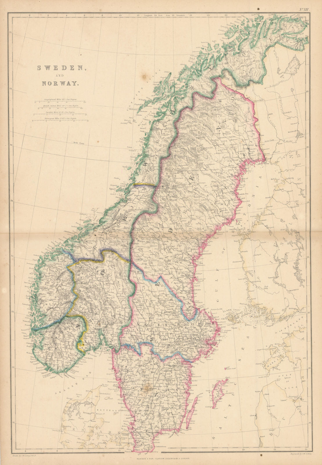 Sweden and Norway in provinces by Joseph Wilson Lowry 1860 old antique ...