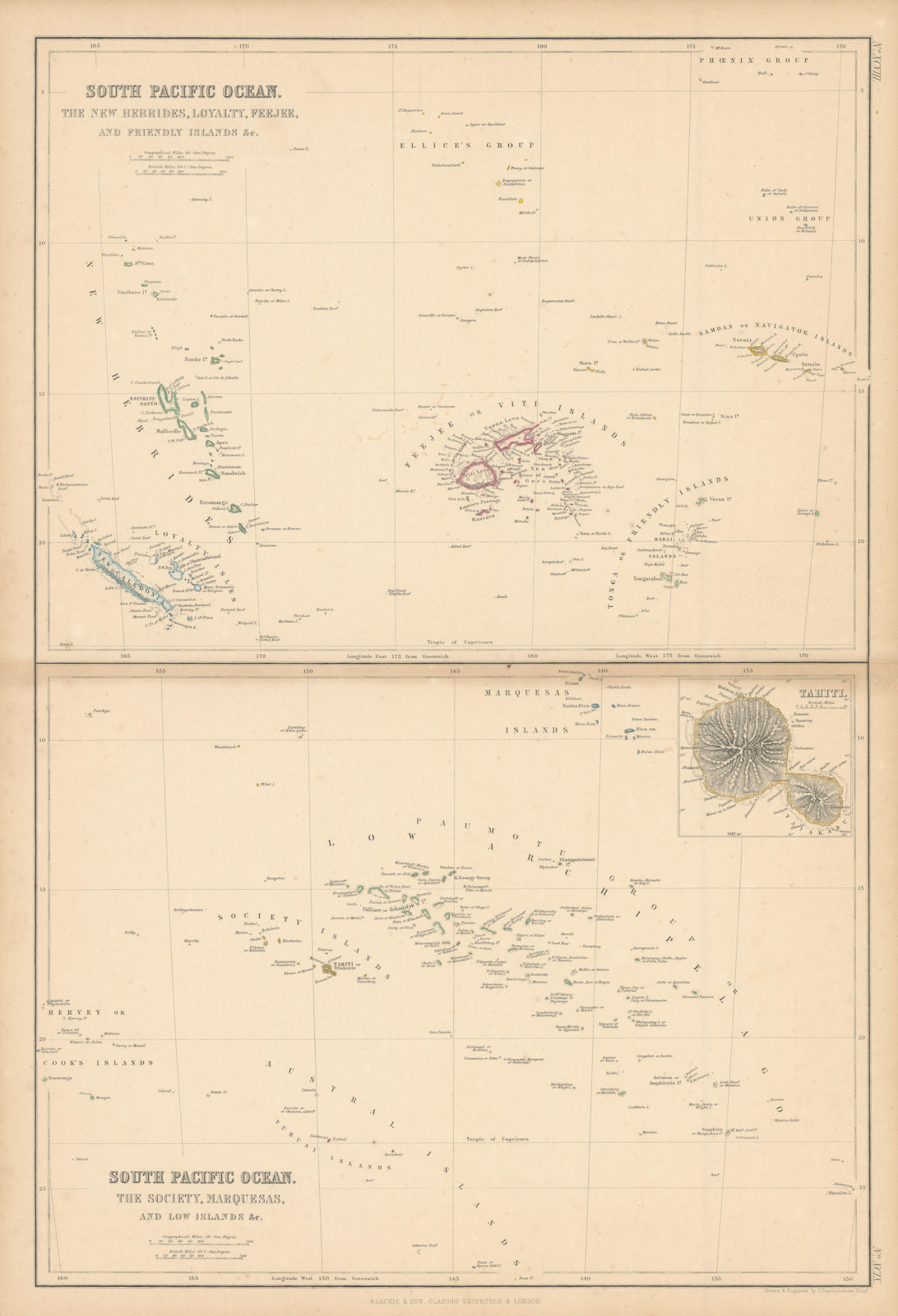 South Pacific Islands. New Hebrides Loyalty Fiji Friendly Polynesia ...