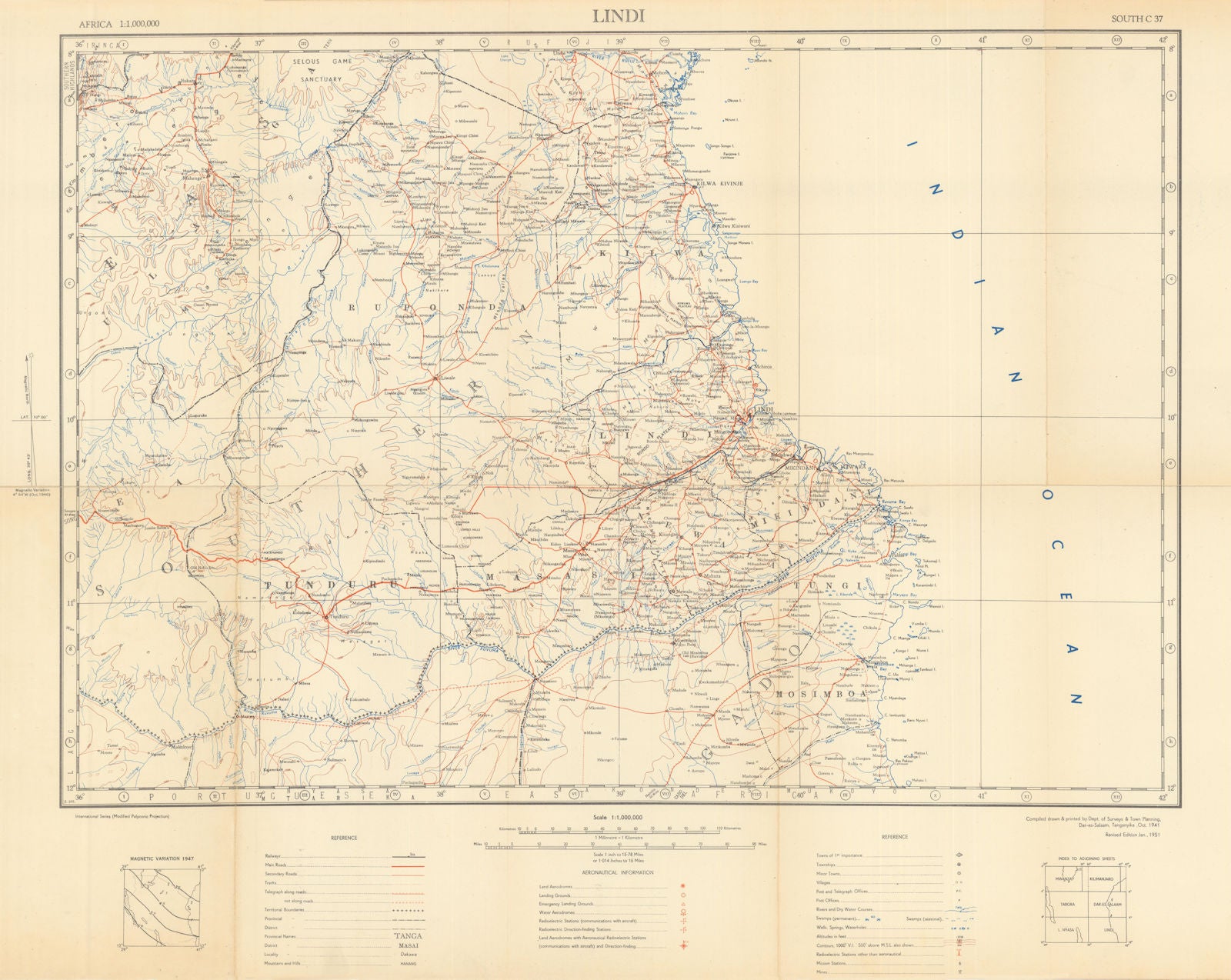 Lindi Safari map. Selous Game Reserve Nyerere NP Niassa Tanzania ...