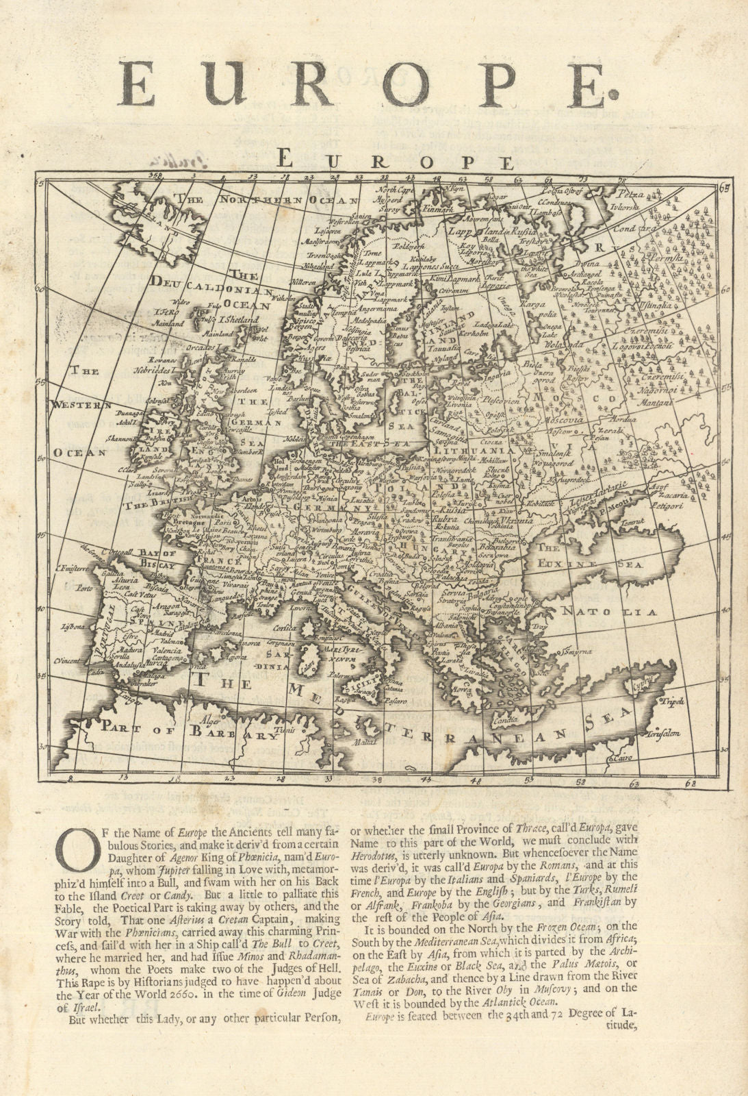Europe by Herman Moll 1701 old antique vintage map plan chart ...