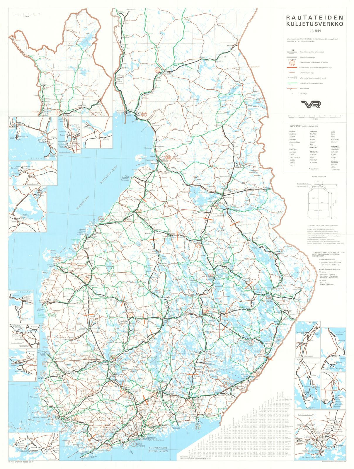 Rautateiden kuljetusverkko—VR Valtionrautatiet—Finnish State Railways ...