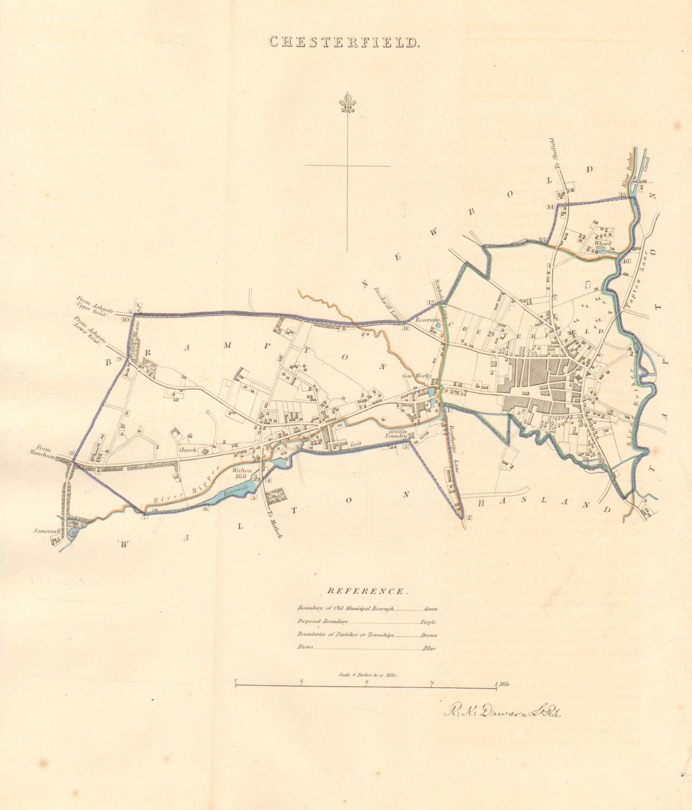 CHESTERFIELD borough/town plan. BOUNDARY REVIEW. Derbyshire. DAWSON ...