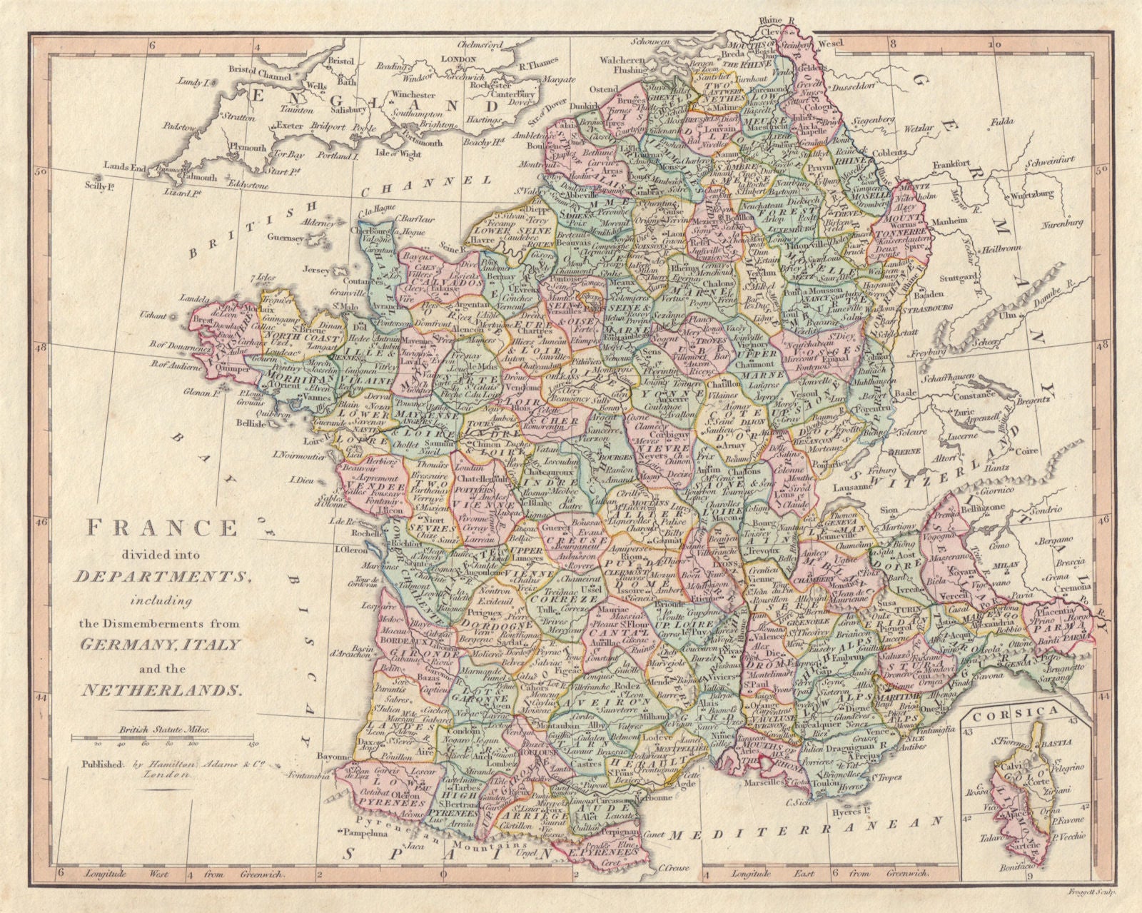 France divided into Departments including the dismemberments… WILKINSON ...
