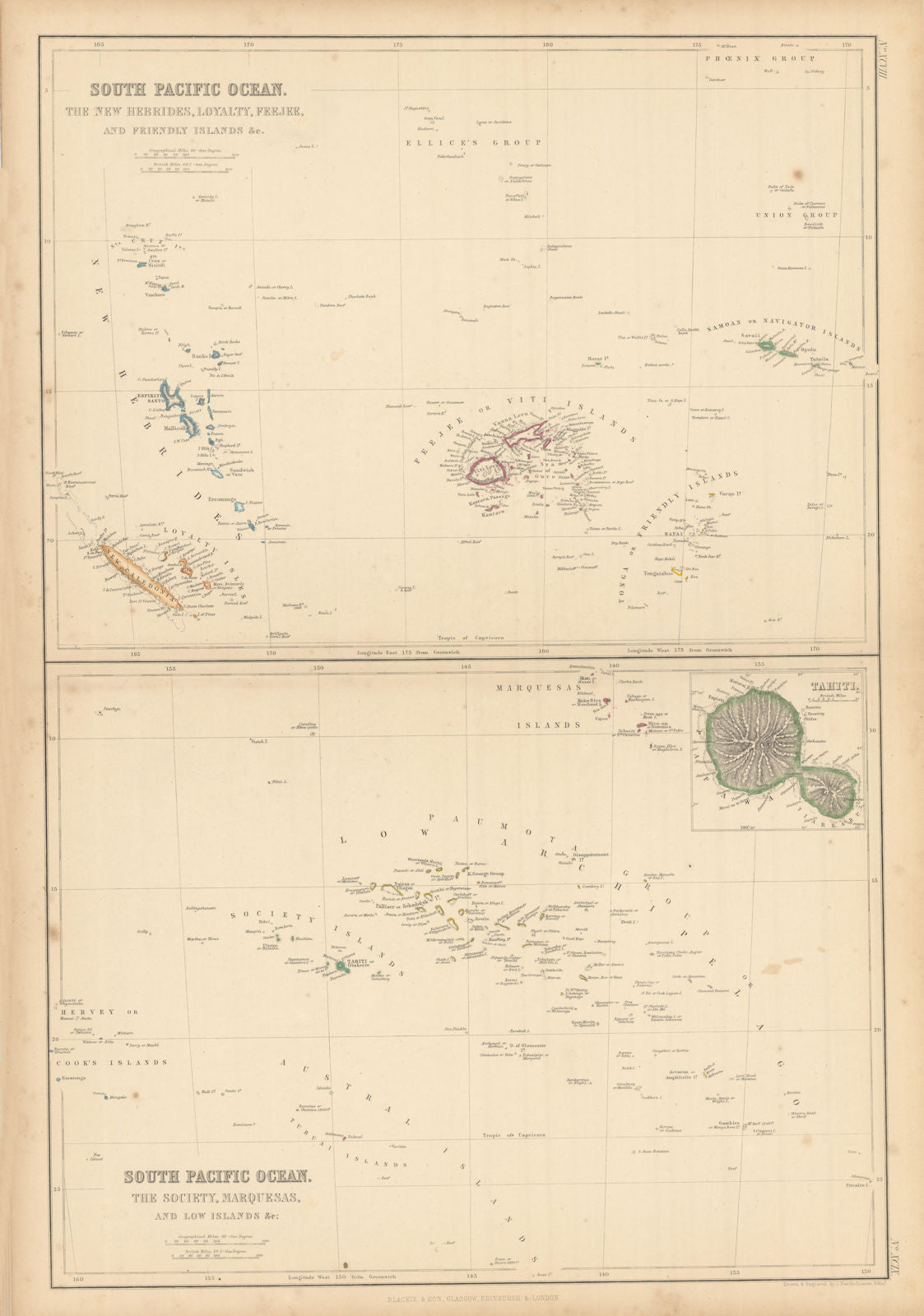 South Pacific Islands. New Hebrides Loyalty Fiji Friendly Polynesia ...