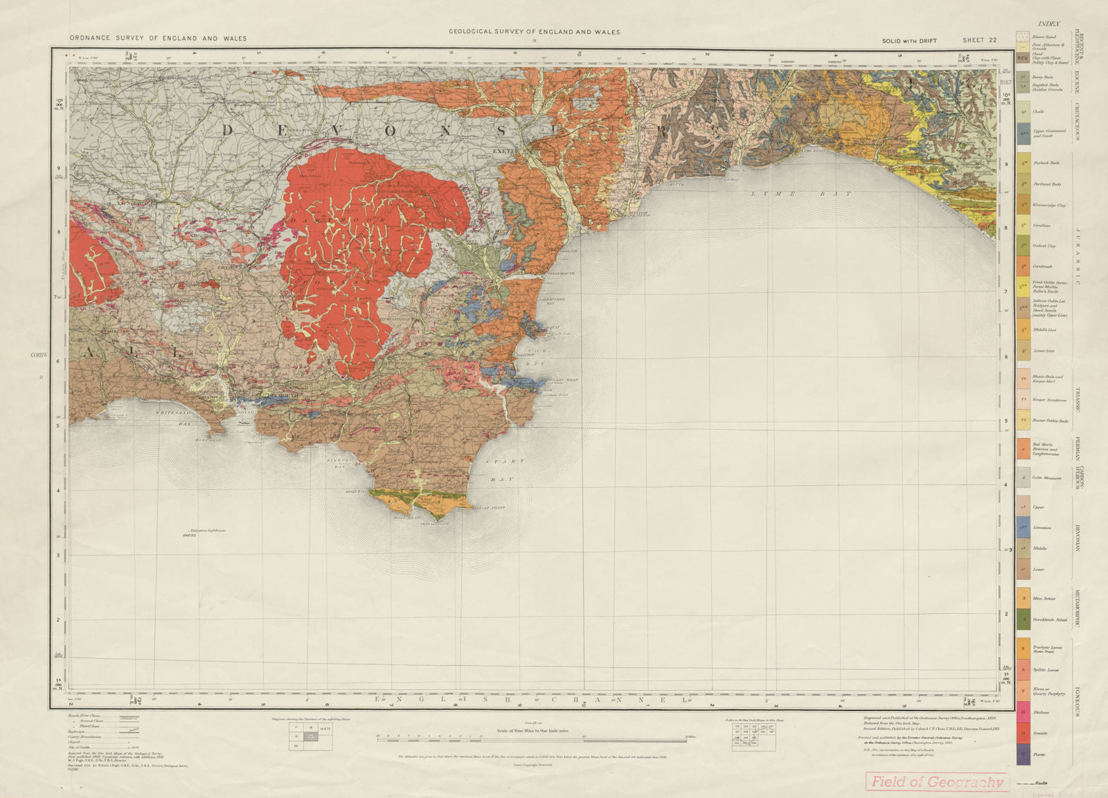 South Devon Riviera & Dorset coast geological survey sheet 22 Dartmoor ...