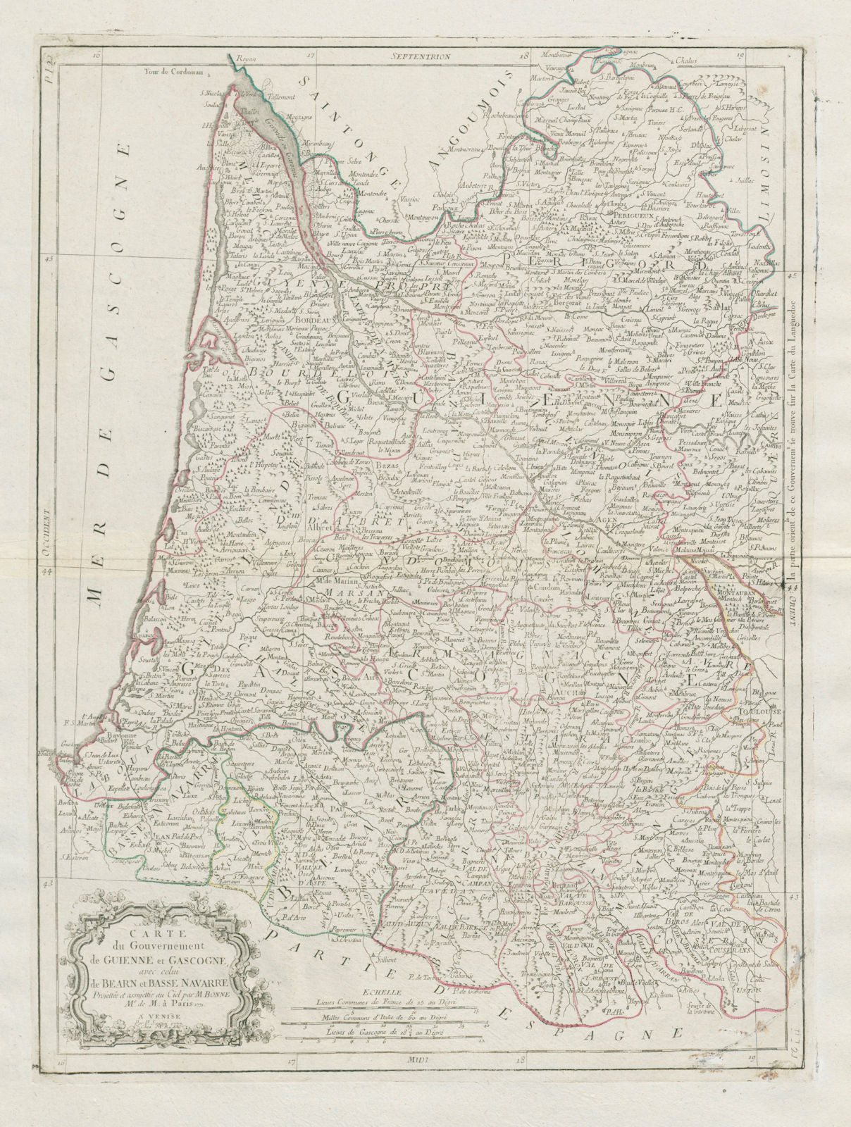 "Governement de Guienne et Gascogne…". Aquitaine Gascony. SANTINI/BONNE ...