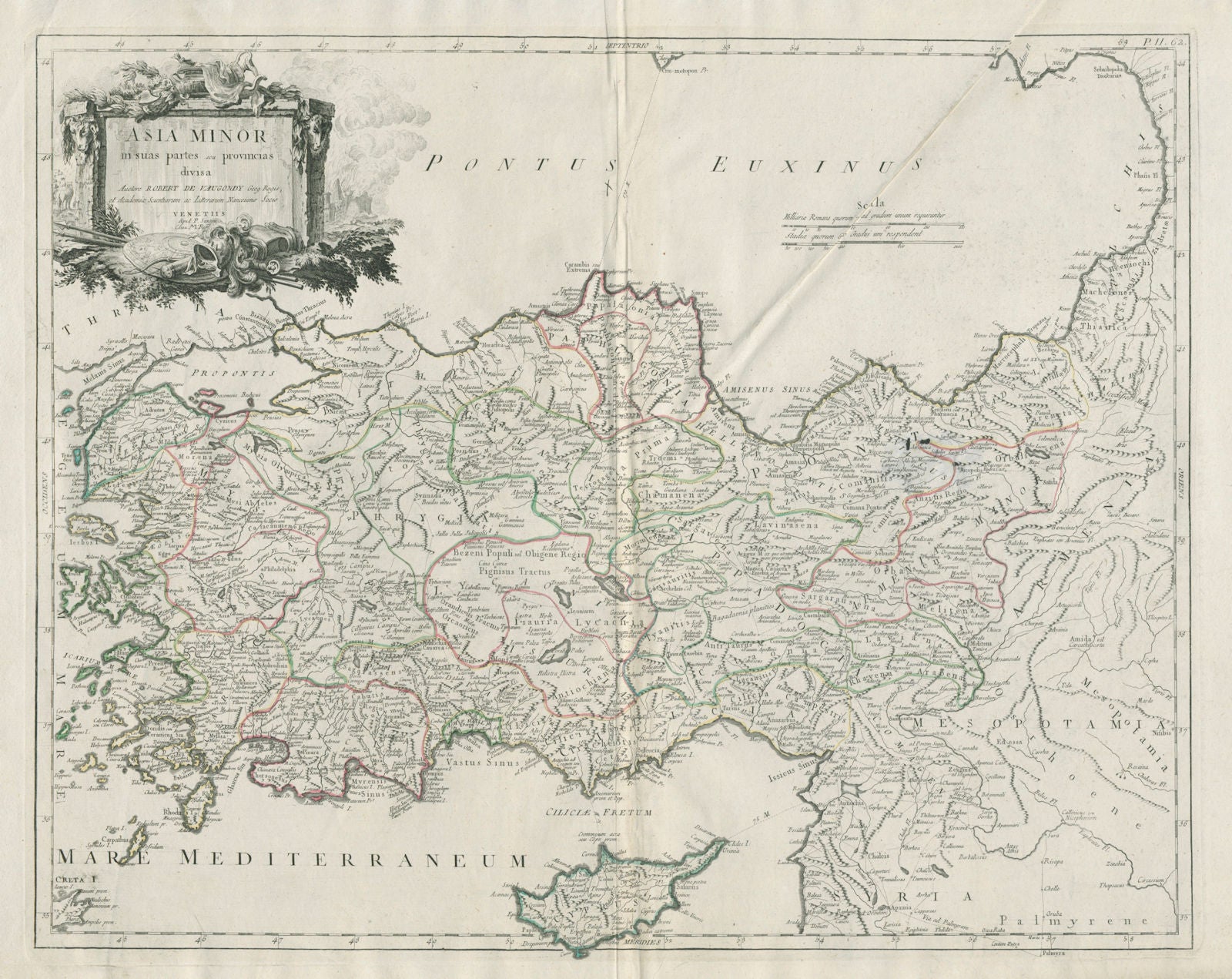 "Asia Minor in suas partes et Provincias divisa". SANTINI / VAUGONDY ...