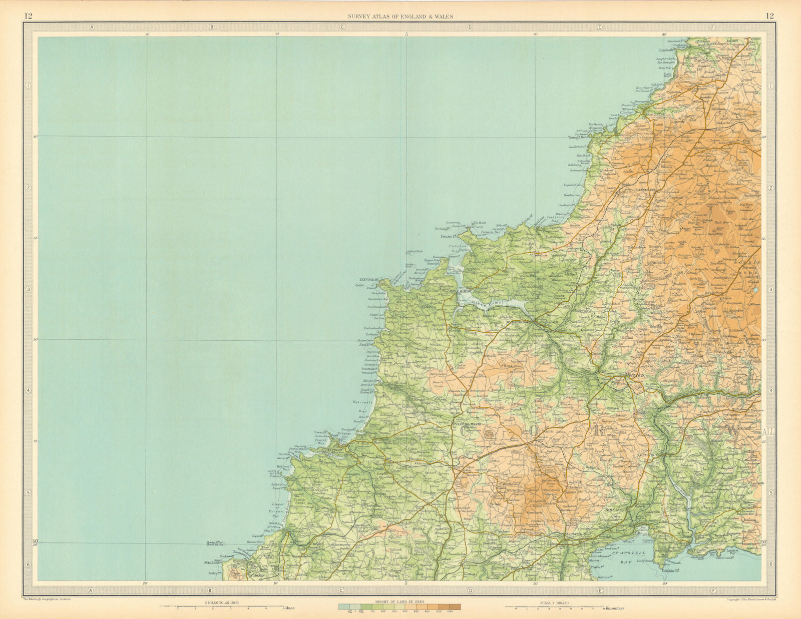CORNWALL Newquay Bodmin Moor Fowey Padstow St Austell. LARGE 1939 old ...
