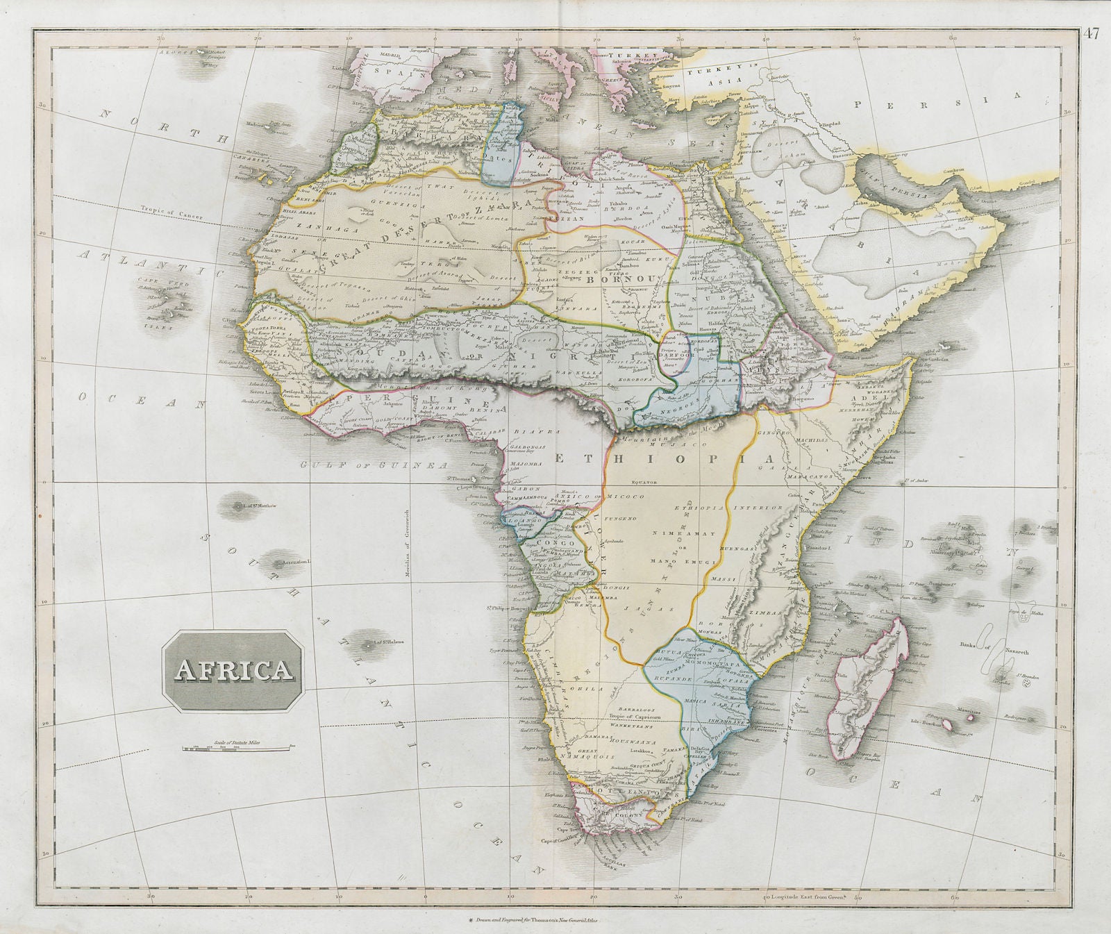 Pre-colonial Africa. Mountains of Kong/Moon. Regions unexplored THOMSON ...