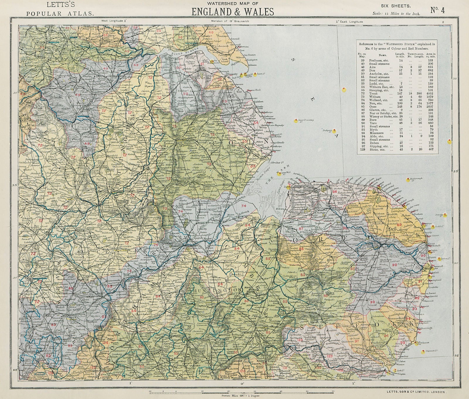 ENGLAND EAST WATERSHEDS Lighthouses. Midlands/Anglia Lincolnshire LETTS ...
