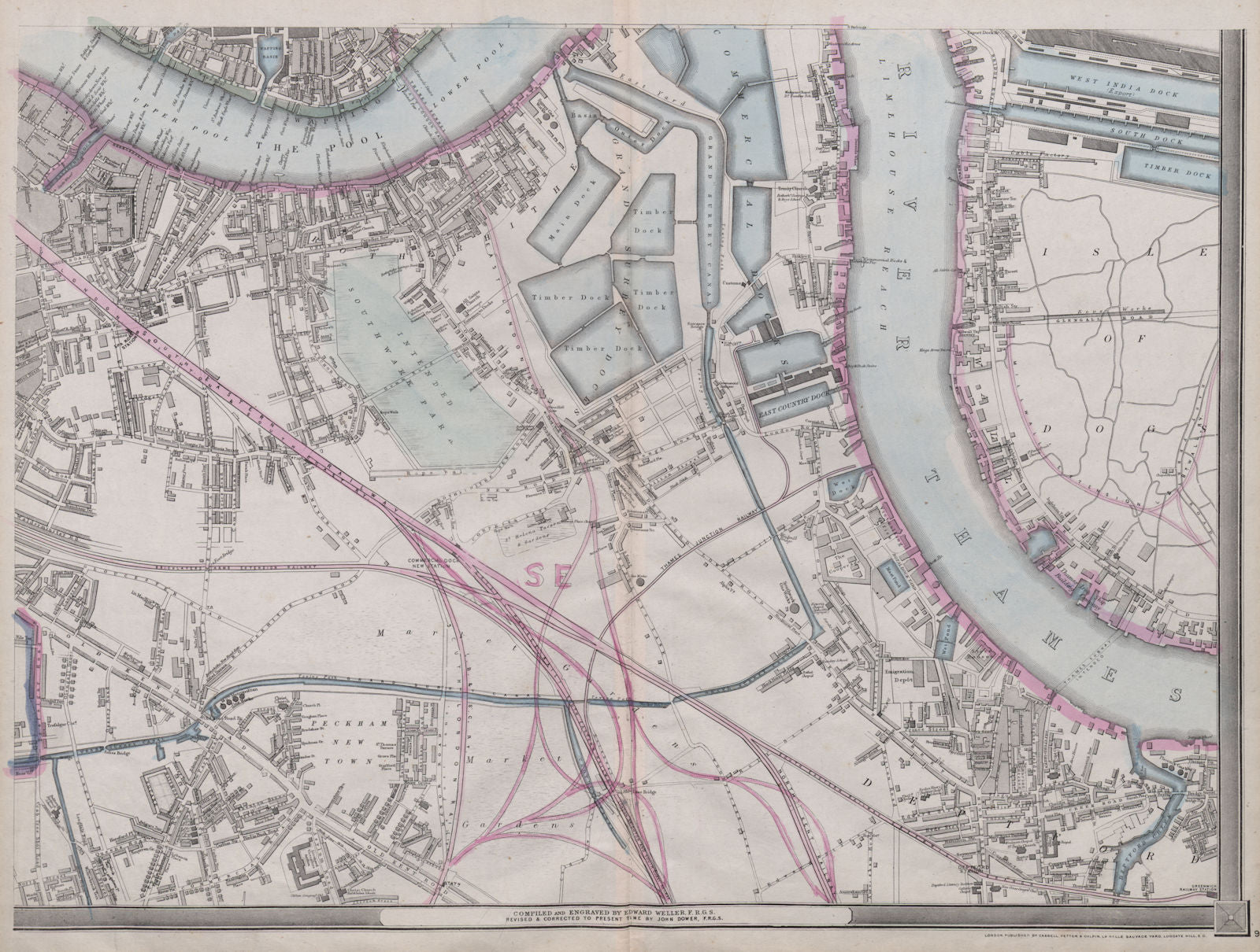 'CASSELLS LONDON SE. Rotherhithe Bermondsey Deptford Peckham. WELLER ...