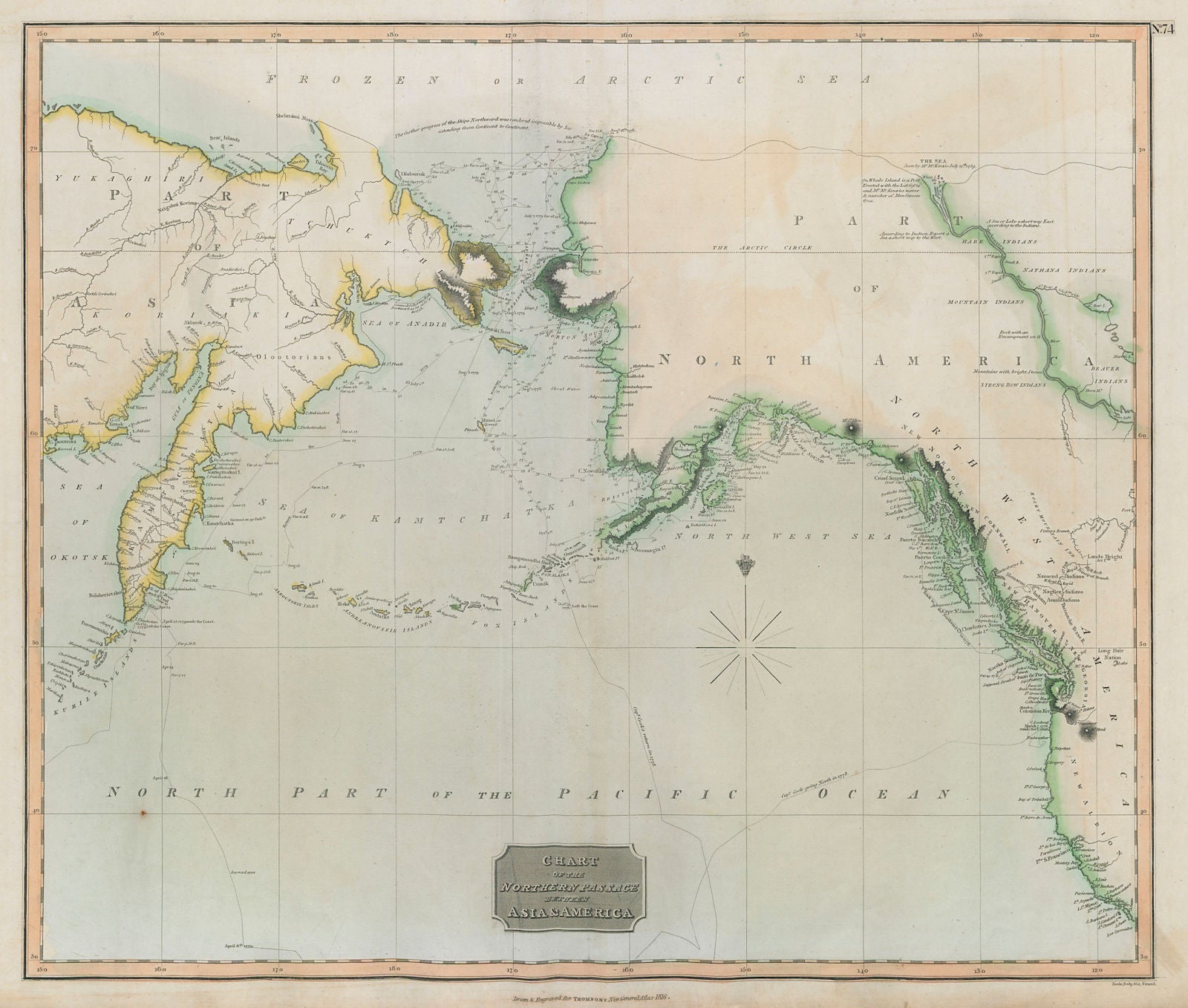 "Chart of the Northern Passage between Asia & America". THOMSON 1817 ...