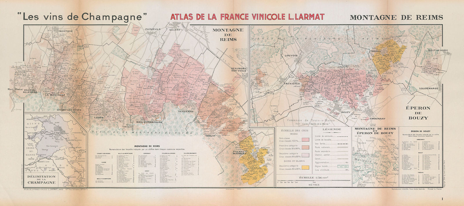 CHAMPAGNE VINEYARD MAP Montagne de Reims. Mailly. Éperon de Bouzy ...