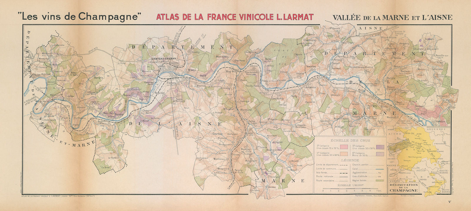 CHAMPAGNE WINE MAP Vallée de la Marne & l'Aisne. Damery-St Aulde ...