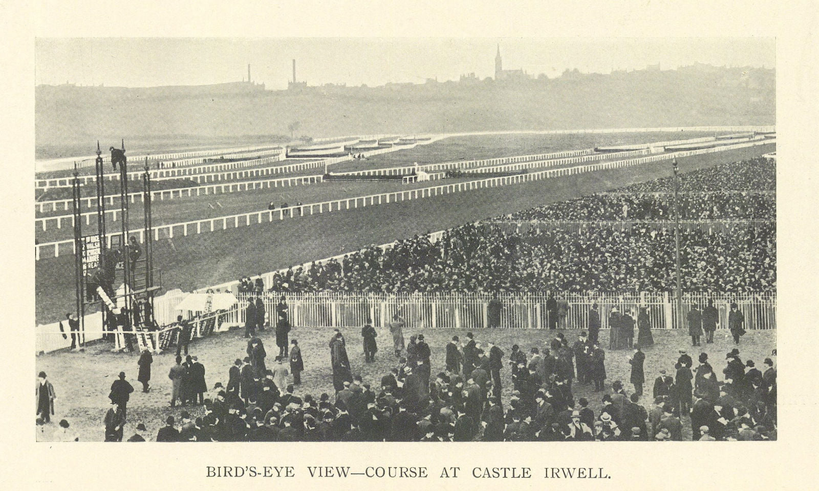 Bird's eye view - race course at Castle Irwell, Manchester 1903 old ...