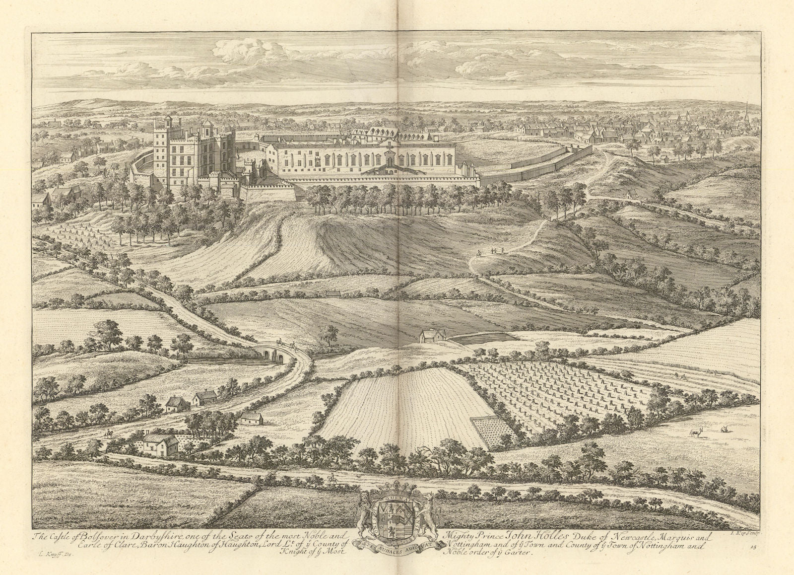 Bolsover Castle by Kip & Knyff. "The Castle of Bolsover in Darbyshire ...