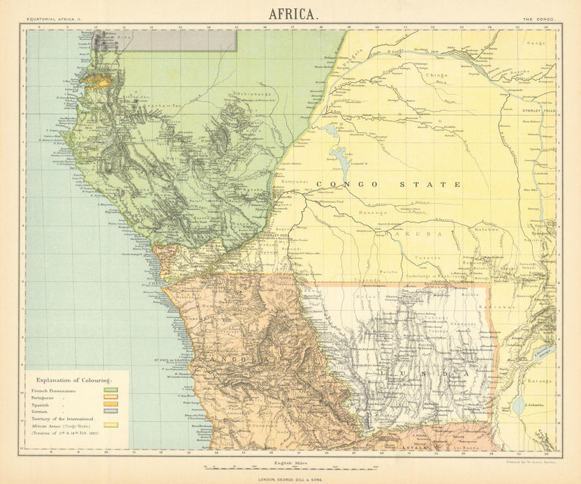 CENTRAL AFRICA. International African Association (Congo) Gabon Angola ...