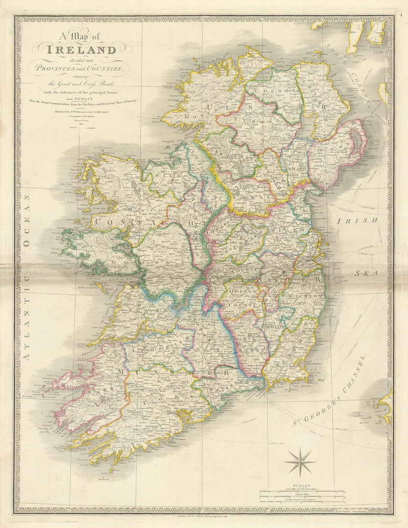 A Map of Ireland divided into Provinces and Counties… by James Wyld ...