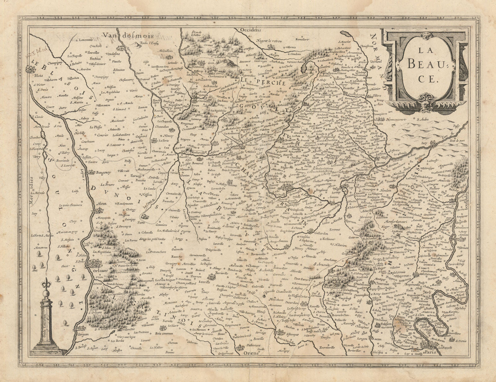 La Beauce. Eure-et-Loir, Loiret, Essonne & Loir-et-Cher. Janssonius ...