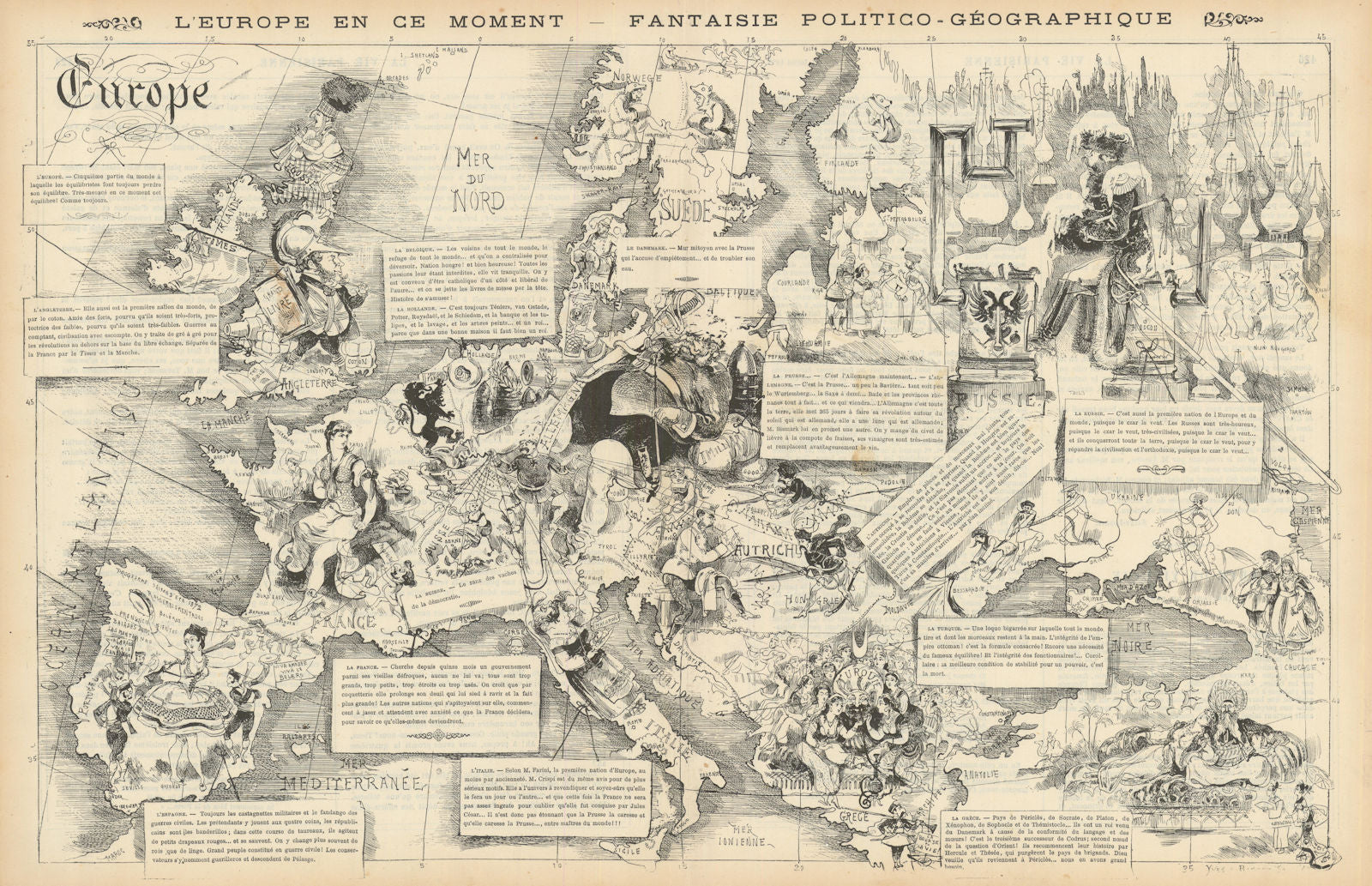 L'Europe en ce moment—Fantaisie Politico-Géographique. French satirical ...