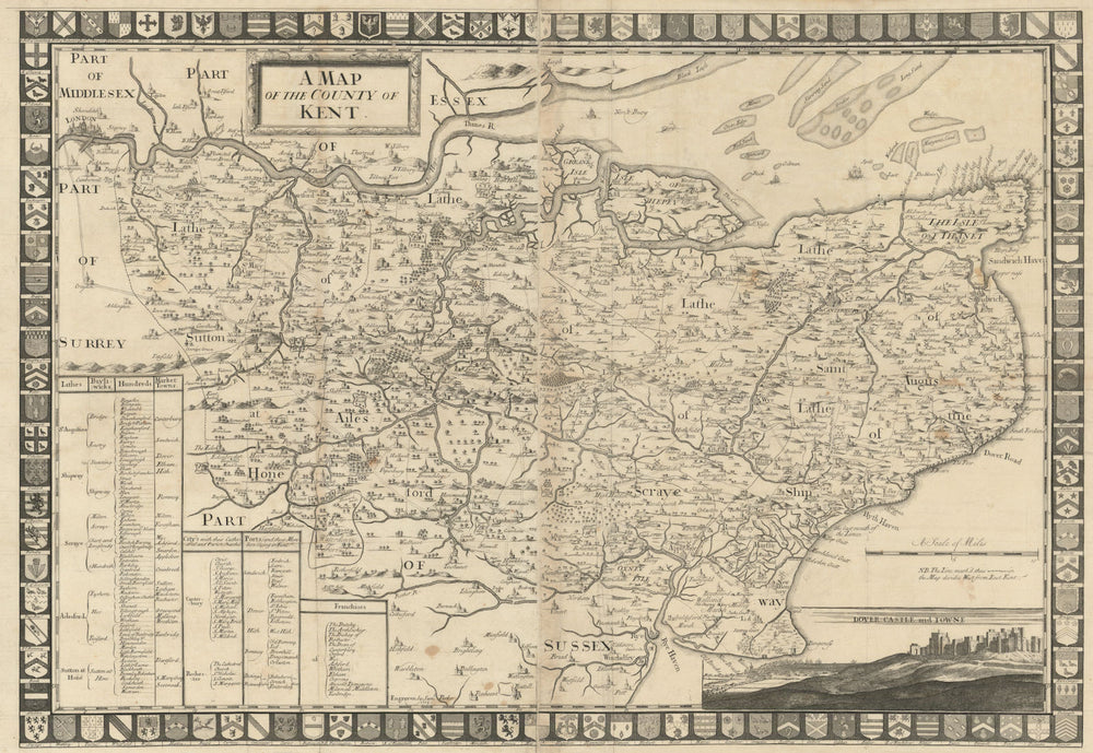 A Map of the County of Kent—Samuel Parker after Symonson—2 sheets ...