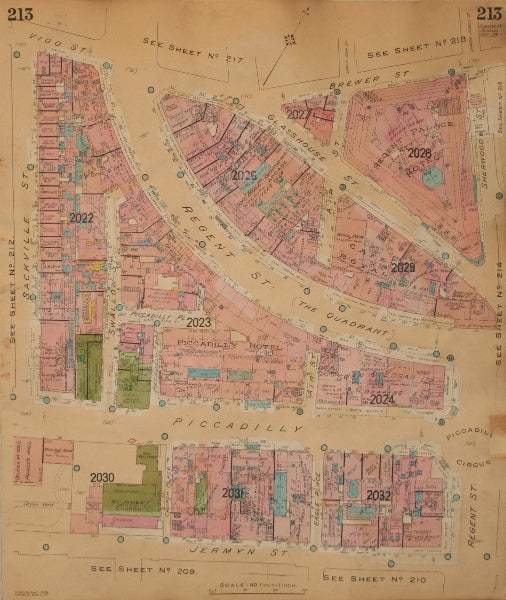 GOAD MAP.W1.Jermyn St Piccadilly Regent Sackville Glasshouse Swallow ...