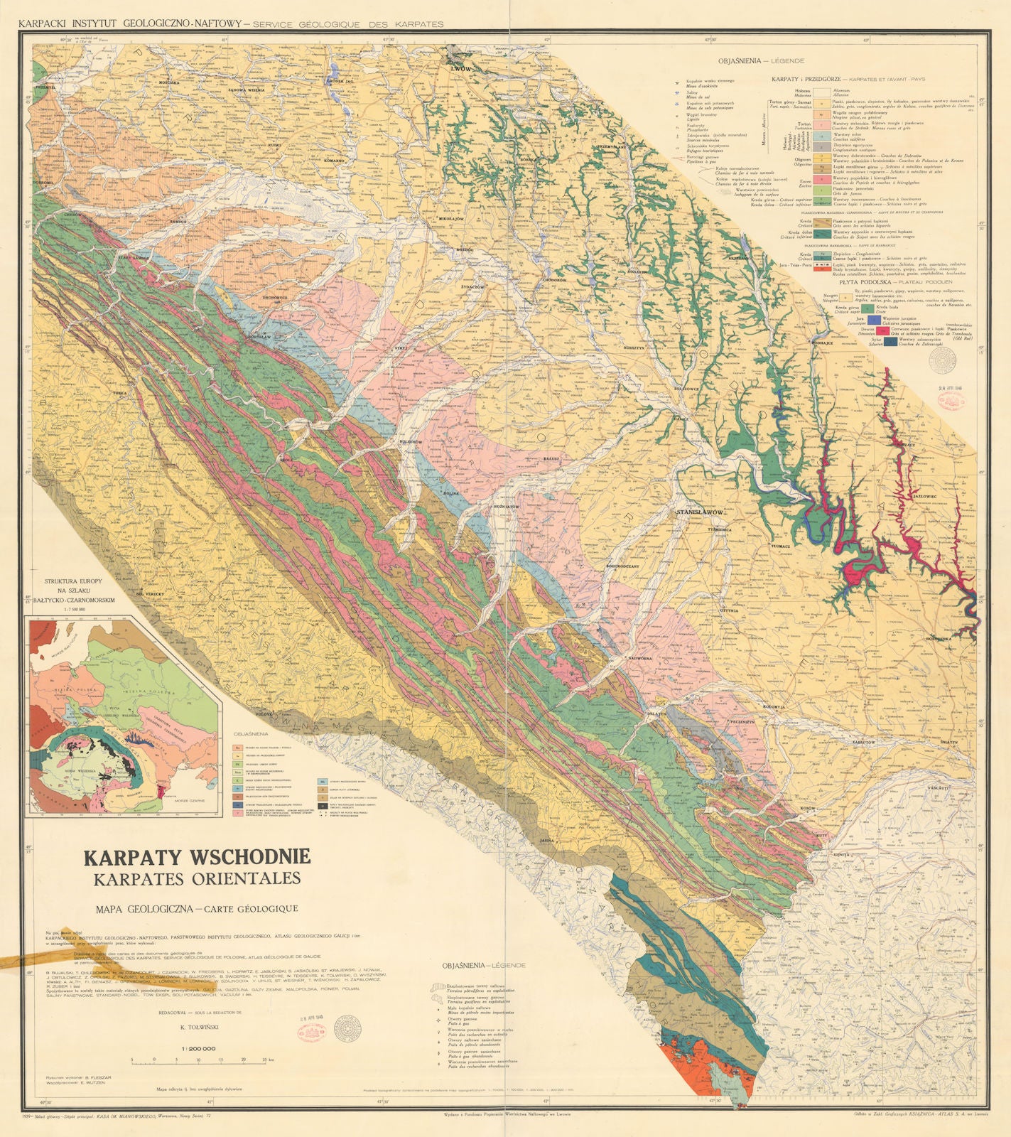 Karpaty Wschodnie Mappa Geologiczna. Eastern Carpathians Geological Map ...