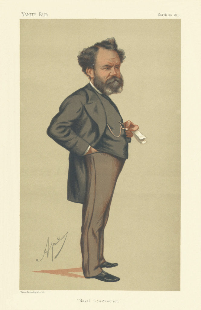 VANITY FAIR SPY CARTOON Edward James Reed 'Naval Construction' Wales ...