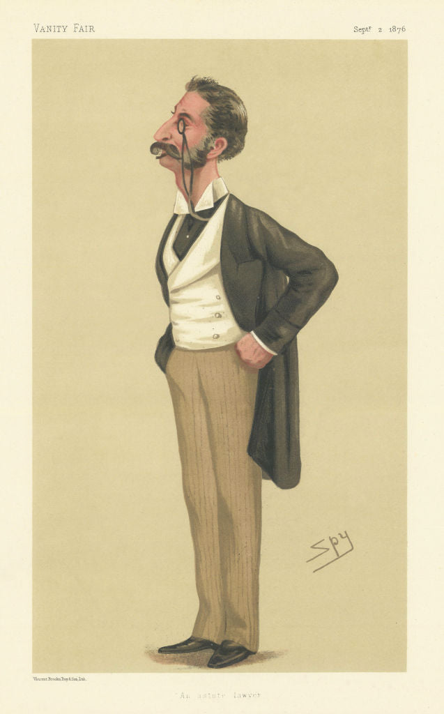 VANITY FAIR SPY CARTOON George Henry Lewis 'An astute lawyer' Law 1876 ...